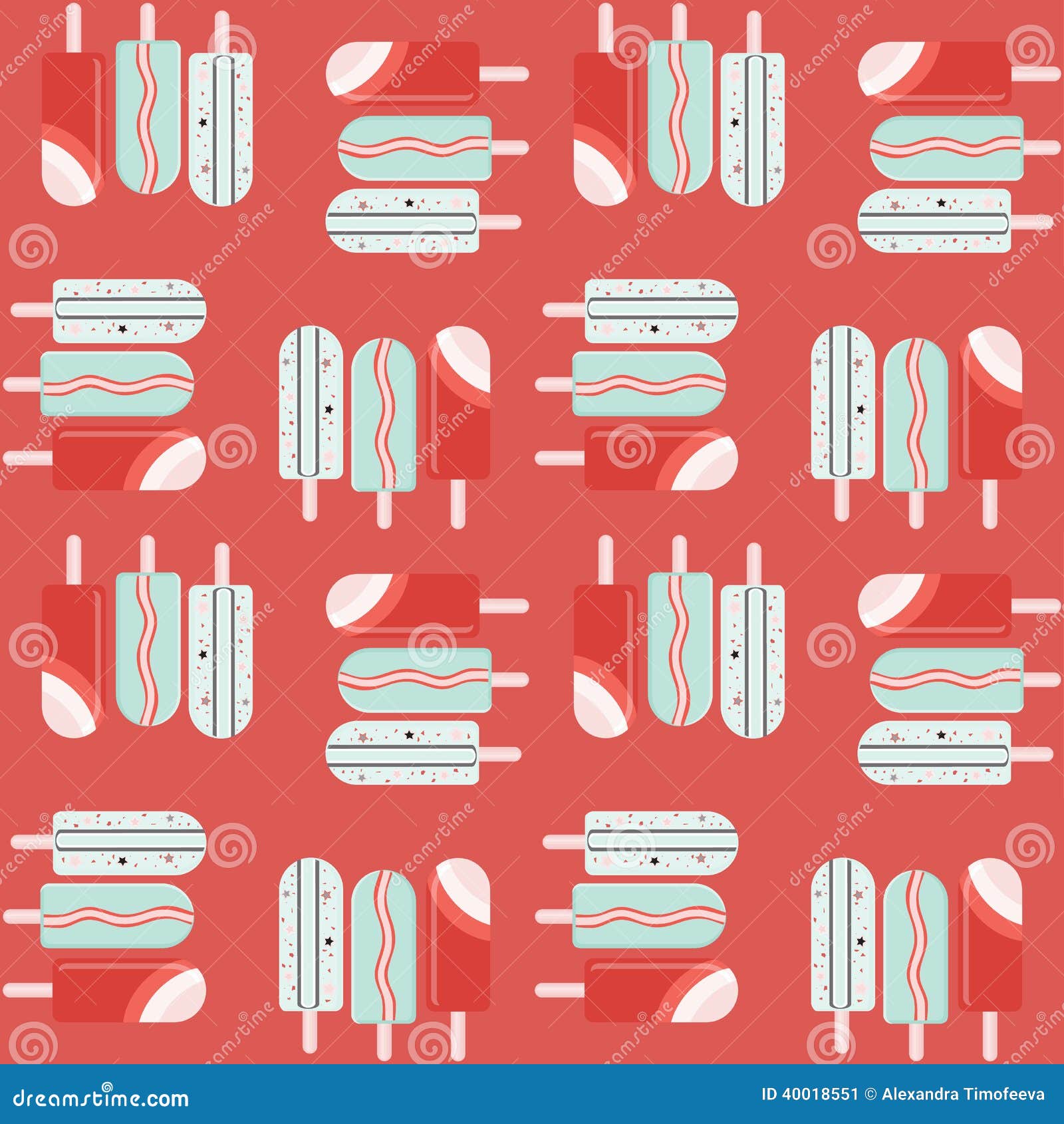 Seamless Pattern With Ice Cream Stock Vector Illustration Of Abstract