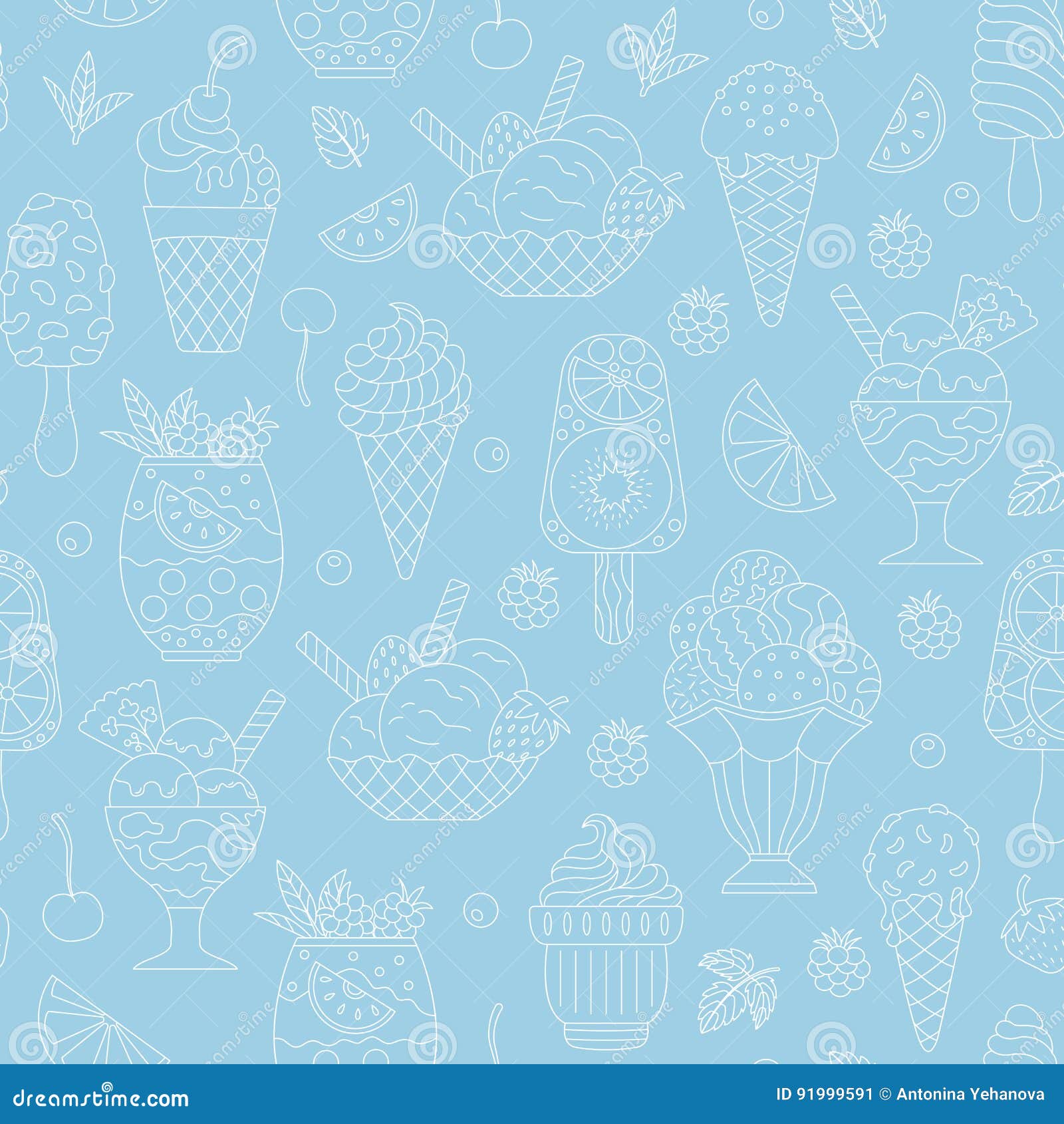 Ice Cream Pattern Background Vector Illustration | CartoonDealer.com ...