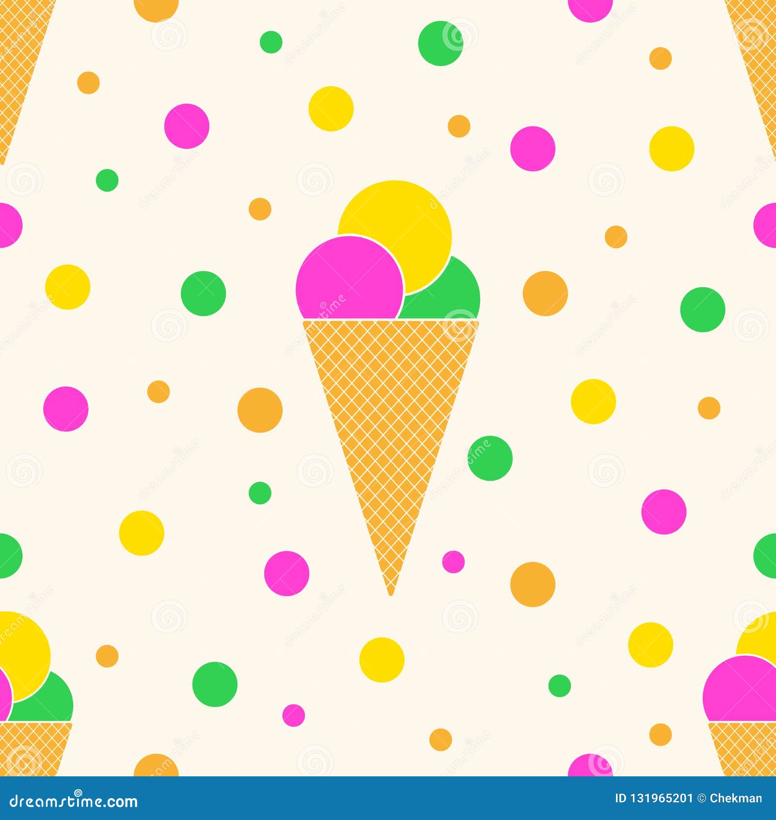 Seamless Pattern with Ice Cream. Vector Illustration Stock Illustration ...