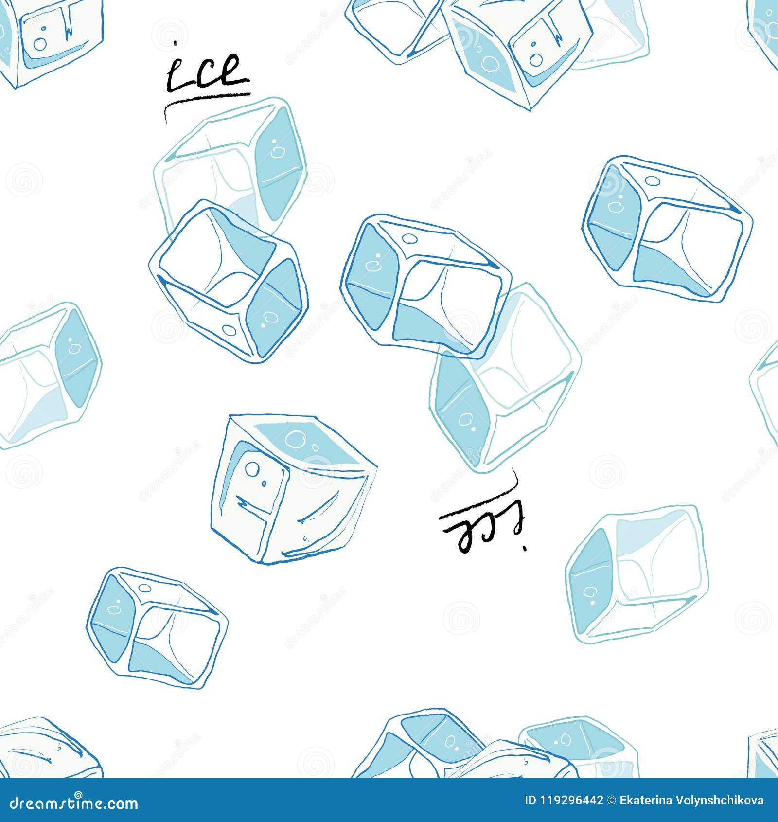 Seamless Pattern with Ice, Pattern with Ice Cubes Stock Vector ...