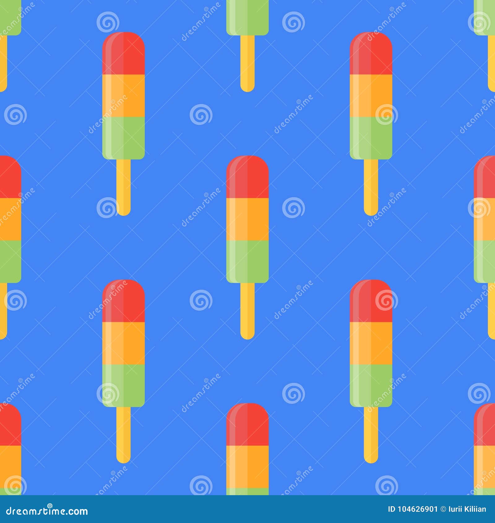 Seamless Pattern with Ice Lolly Stock Vector - Illustration of elements ...