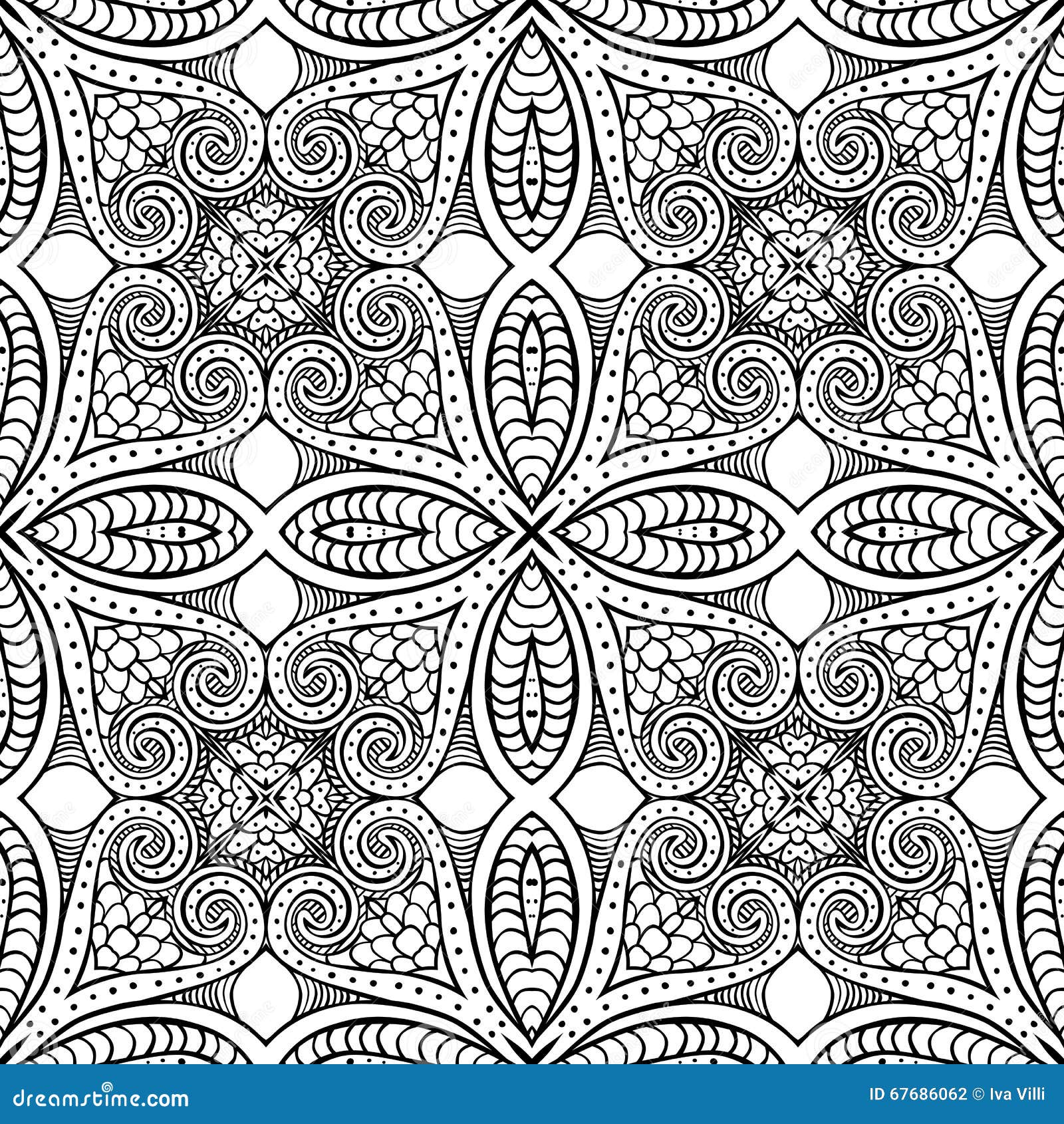 Seamless pattern stock vector. Illustration of tile, white - 67686062