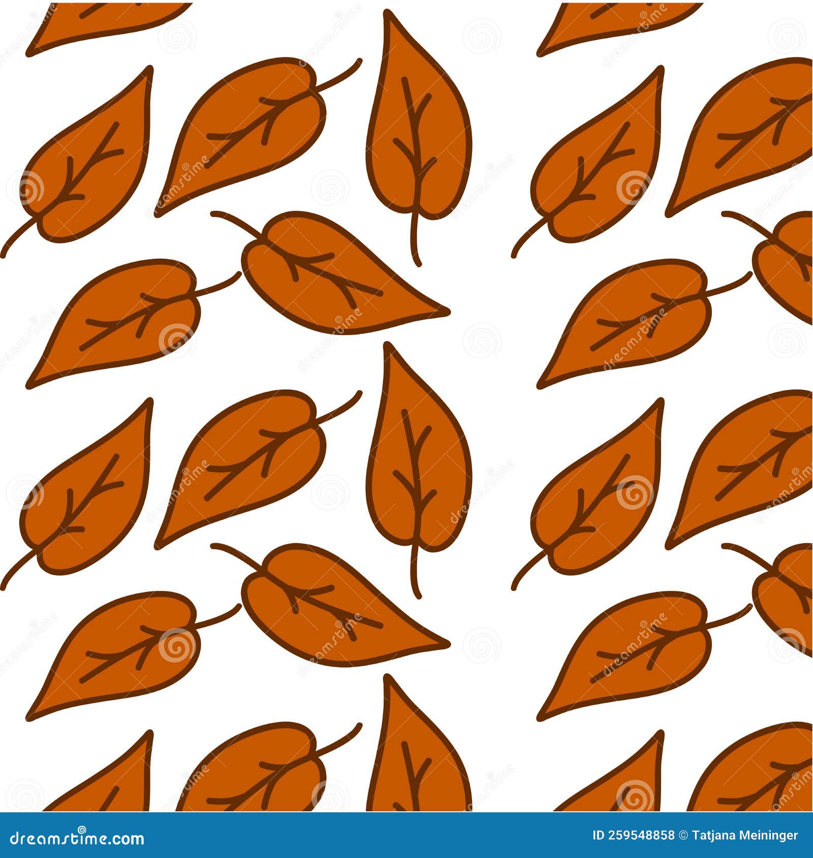 Seamless Pattern Illustration of Orange Fall Leaves, Background Stock ...