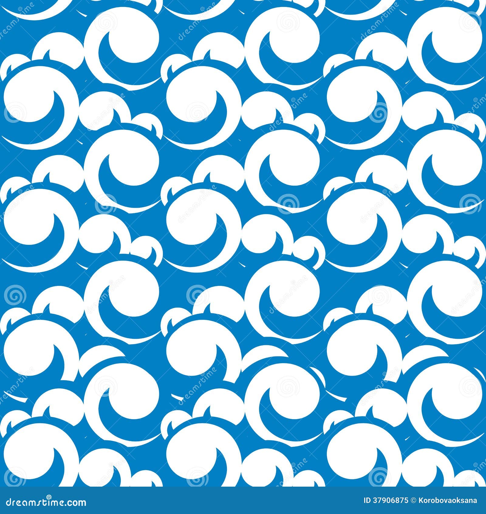 Seamless Pattern Illustration of Sea Waves Stock Vector - Illustration ...