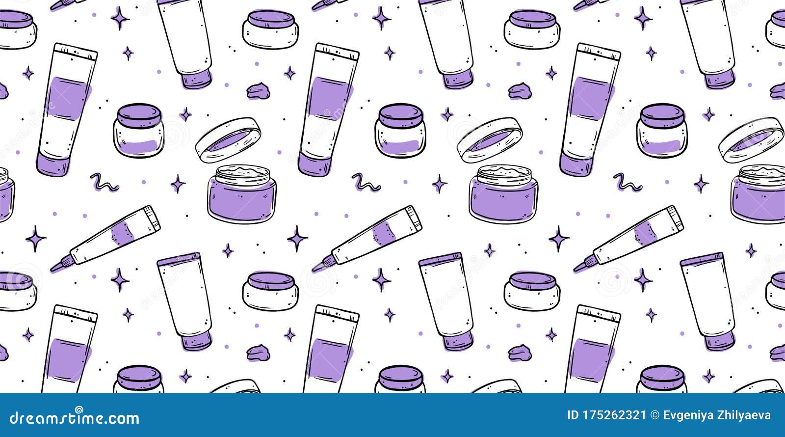 Seamless Pattern with Illustrations of Different Types of Cream. Stock ...