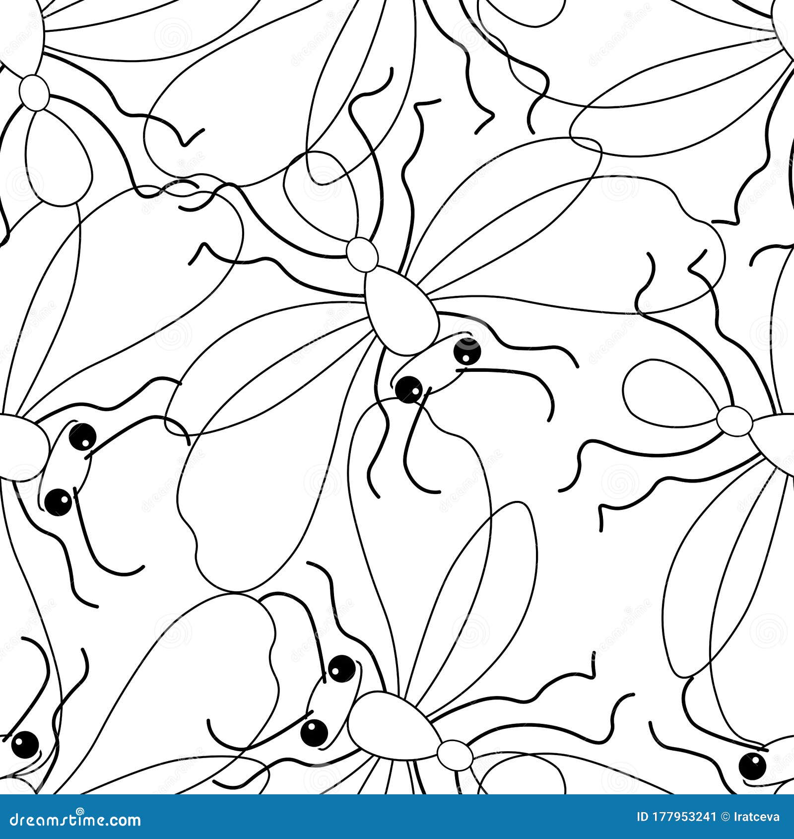 Seamless Pattern with the Image of Abstract Insects on a White ...