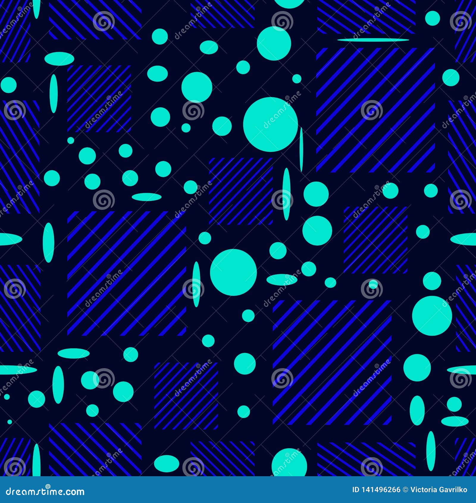 Seamless Pattern with the Image of Cyan and Light Green Geometric ...
