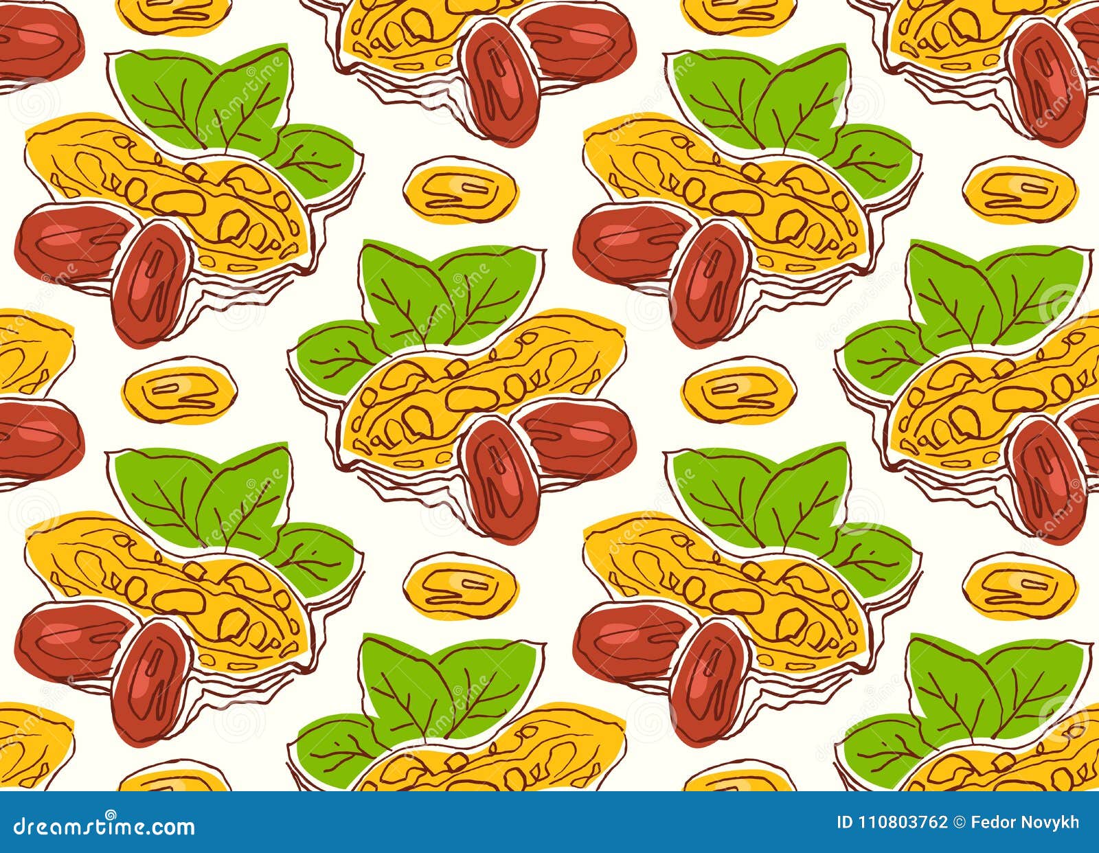 Seamless Pattern with the Image of a Peanut Stock Vector - Illustration ... Seamless Pattern with the Image of a Peanut Stock Vector - Illustration ...
