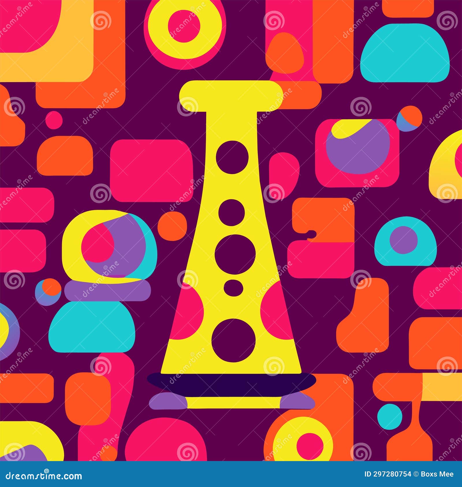 Seamless Pattern with the Image of a Tower on a Colored Background ...