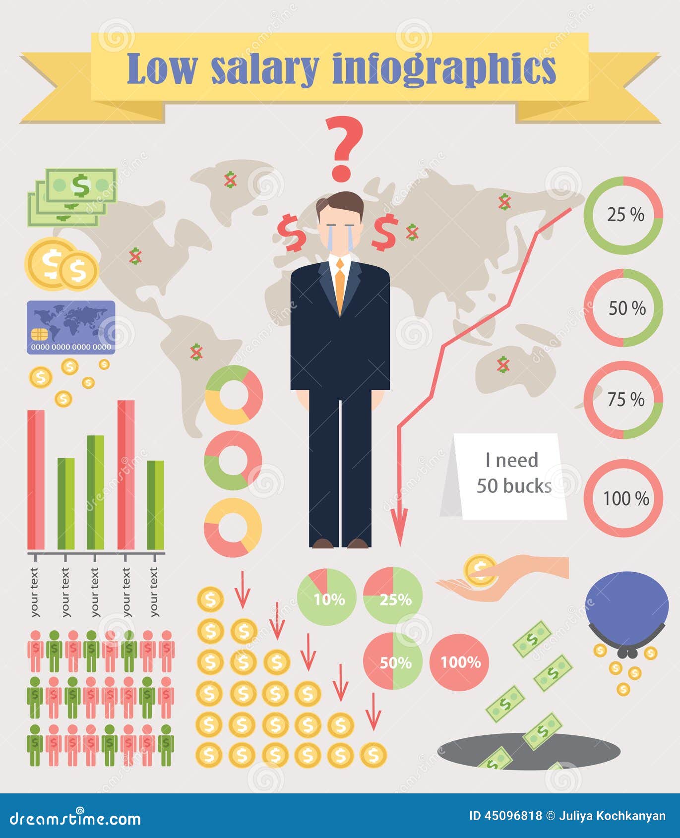 Seamless Pattern with the Image of Wages, Money Stock Vector ...