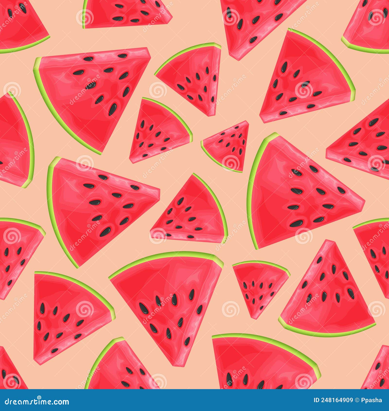 Seamless Pattern. Pattern with the Image of Watermelon Slices Stock ...
