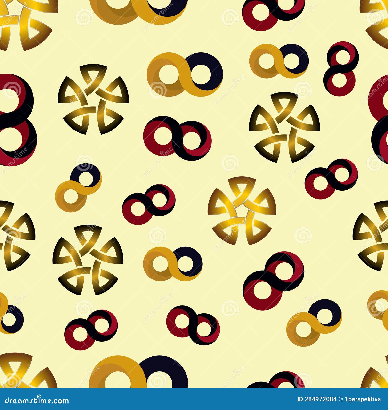 Seamless Pattern of Impossible Shapes - Infinity Objects Stock Vector ...