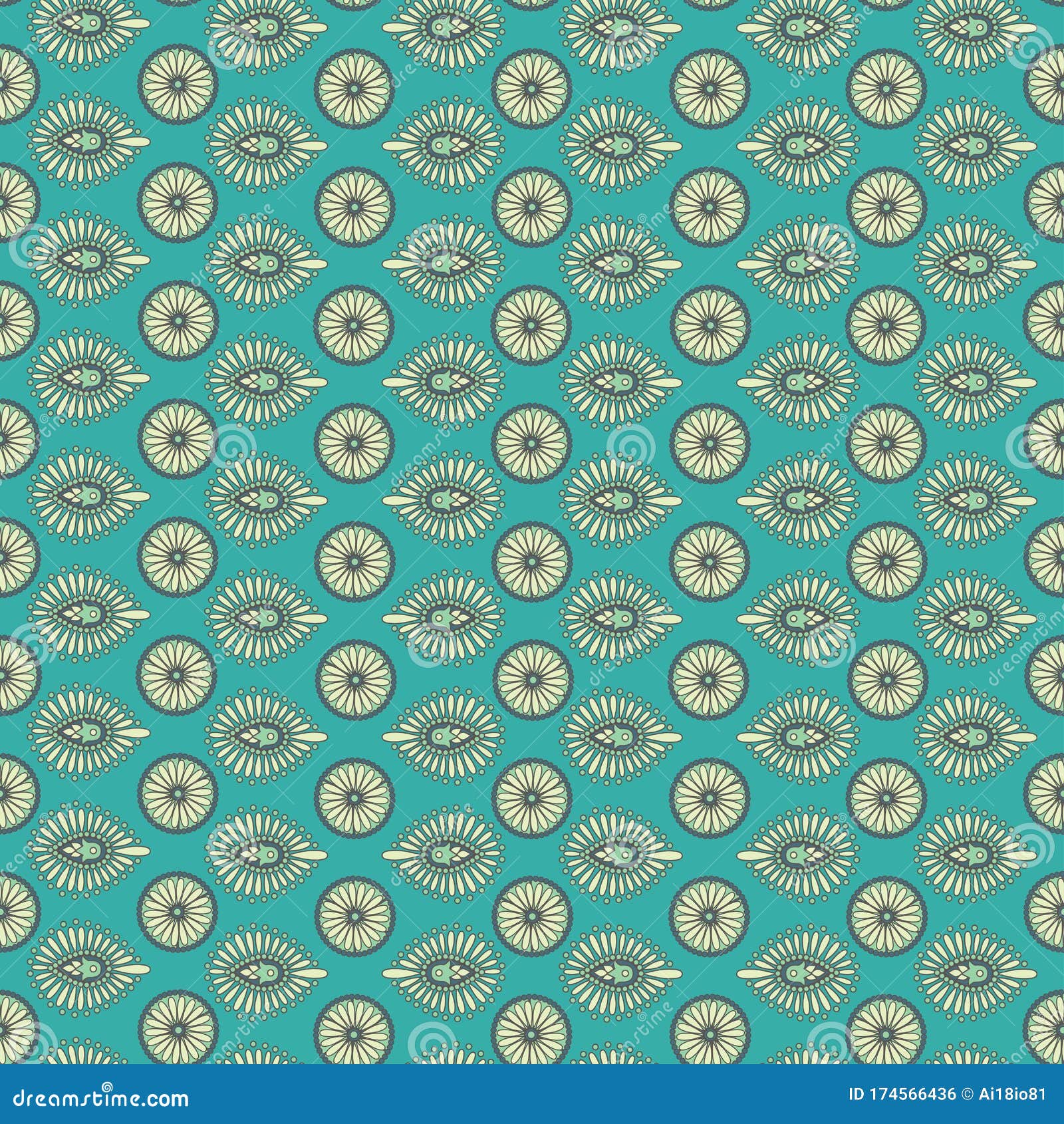 Seamless Pattern in Indian Style. Floral Vector Illustration. Stock ...