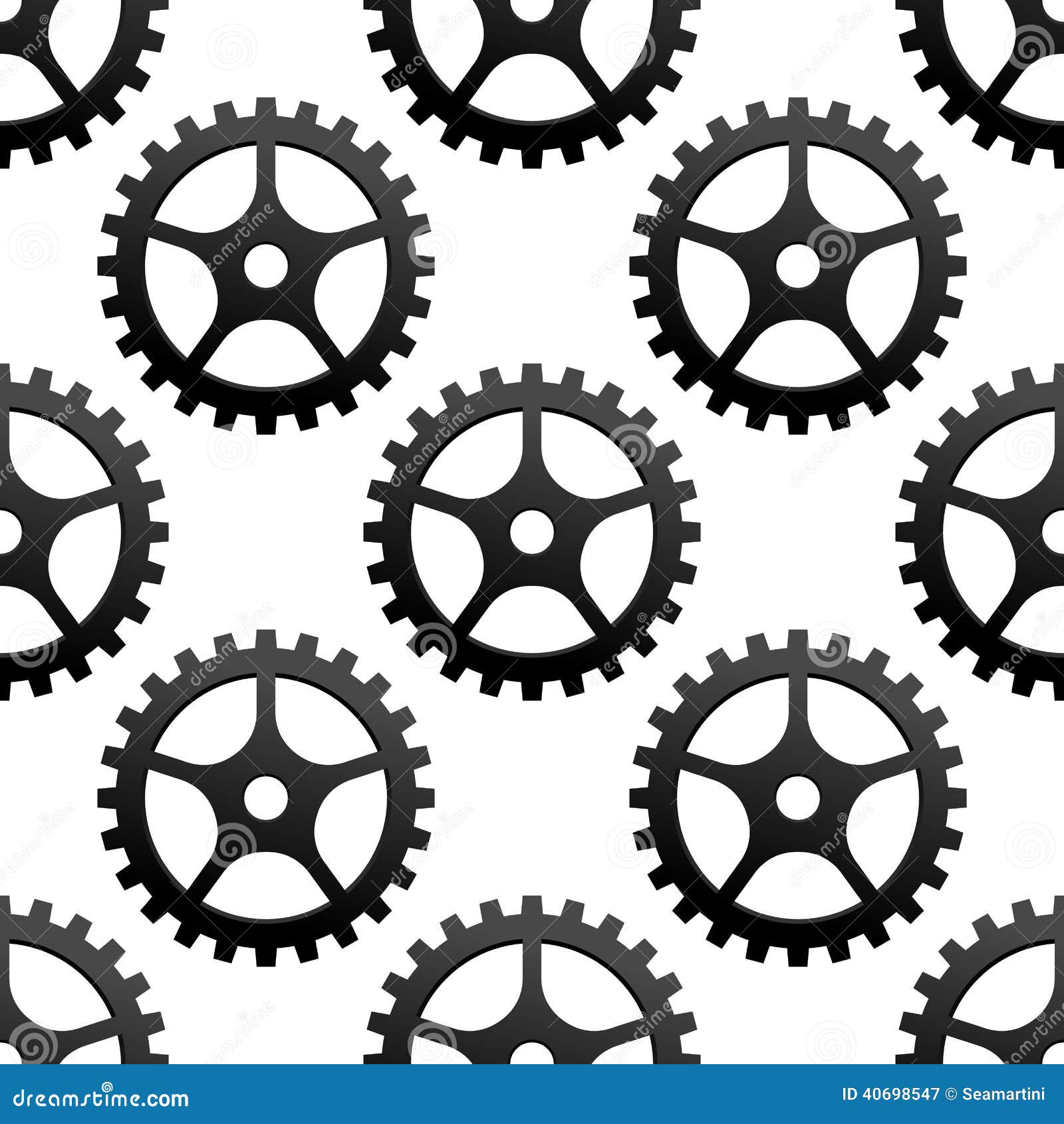 Seamless Pattern of Industrial Gears or Cog Wheels Stock Vector ...