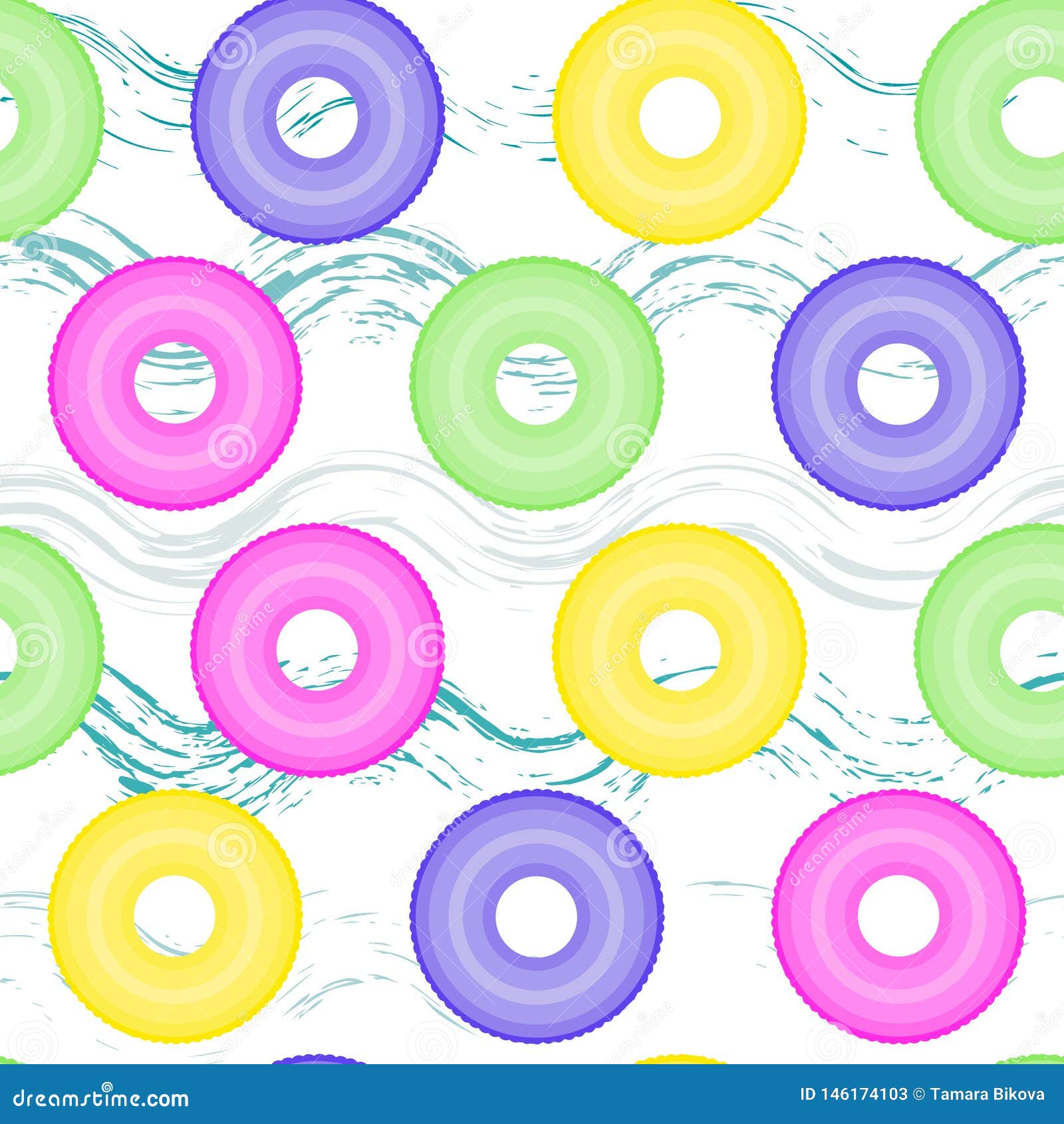 Seamless Pattern Inflatable Circle Stock Illustration - Illustration of ...