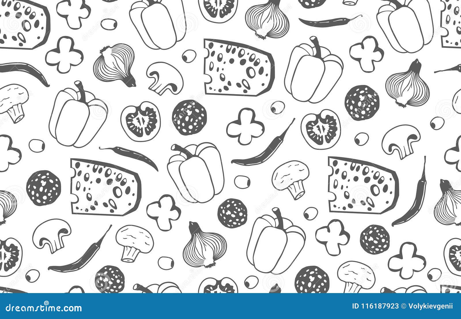 Seamless Pattern with the Ingredients for Pizza Stock Vector ... Seamless Pattern with the Ingredients for Pizza Stock Vector ...