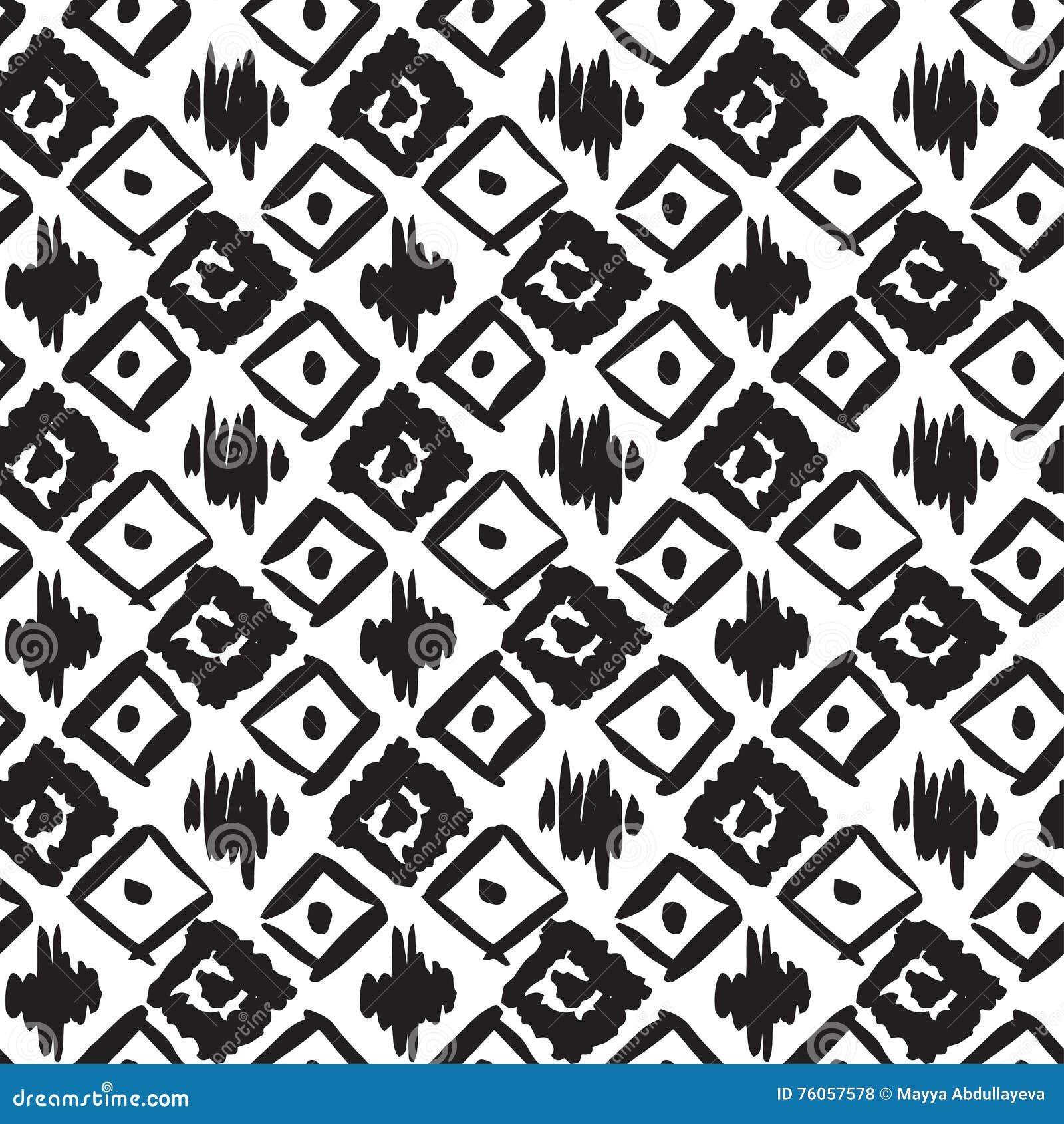 Seamless Pattern with Ink Prints Stock Vector - Illustration of leafs ...