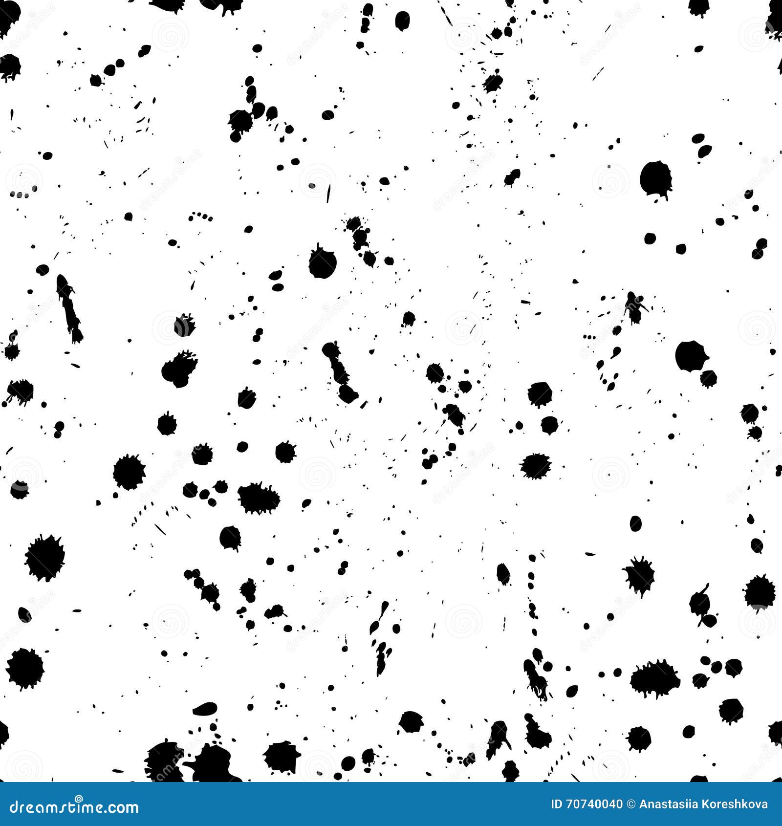 Seamless Pattern with Ink Splashes. Stock Vector - Illustration of ...