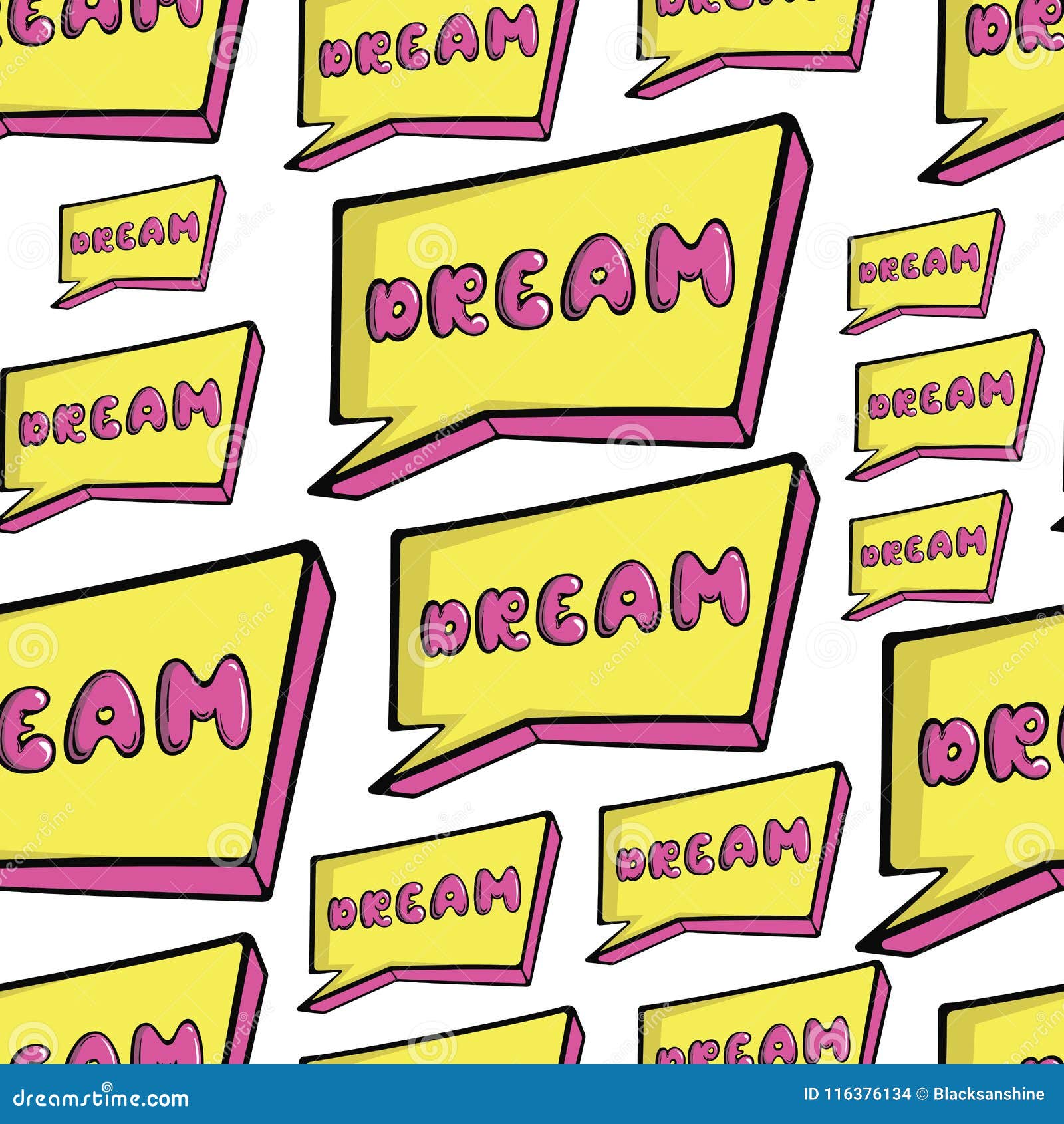 Seamless Pattern Dream in Frame Stock Vector - Illustration of positive ...