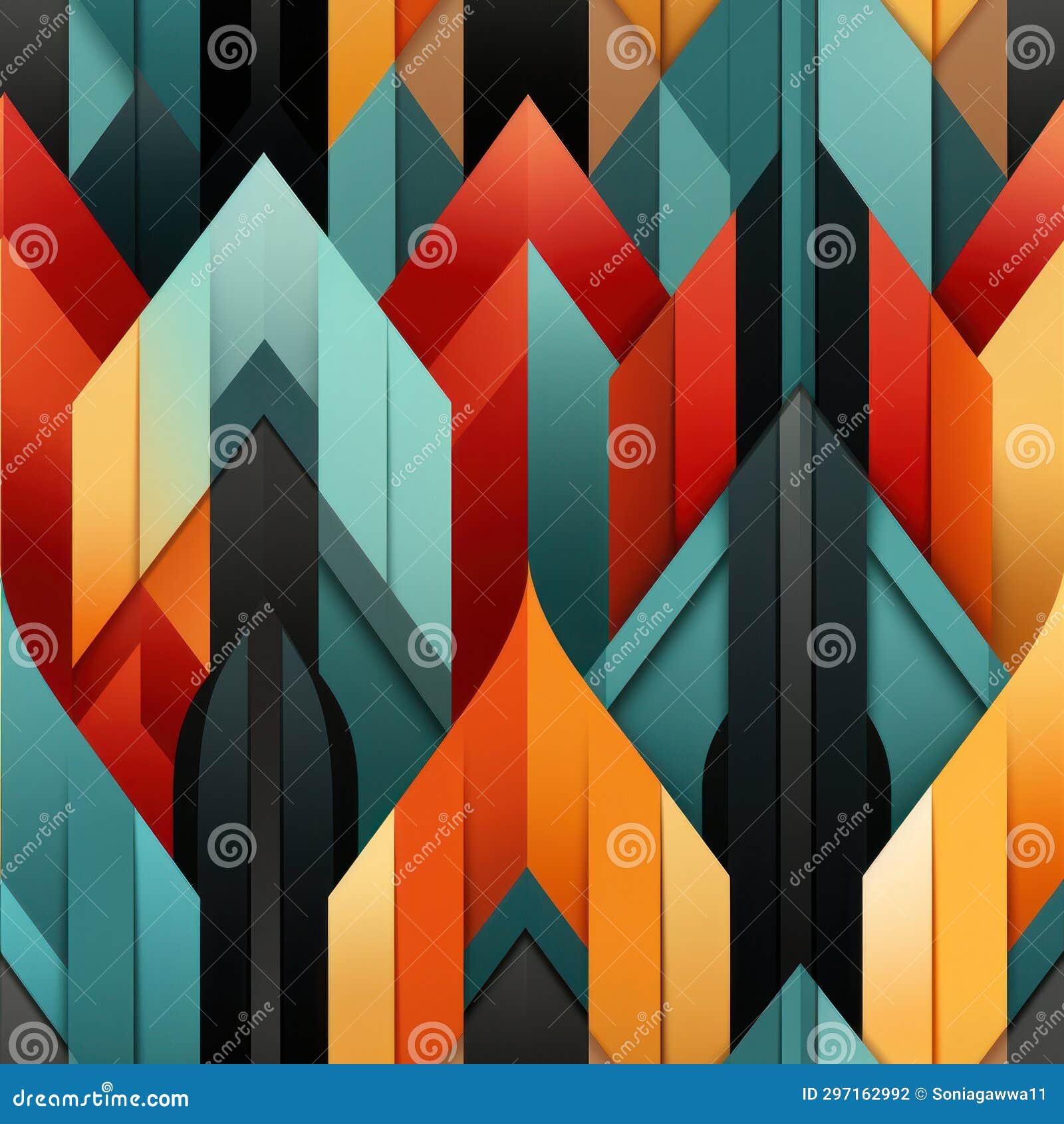Seamless Pattern Inspired by the Iconic Geometric Shapes and Bold ...