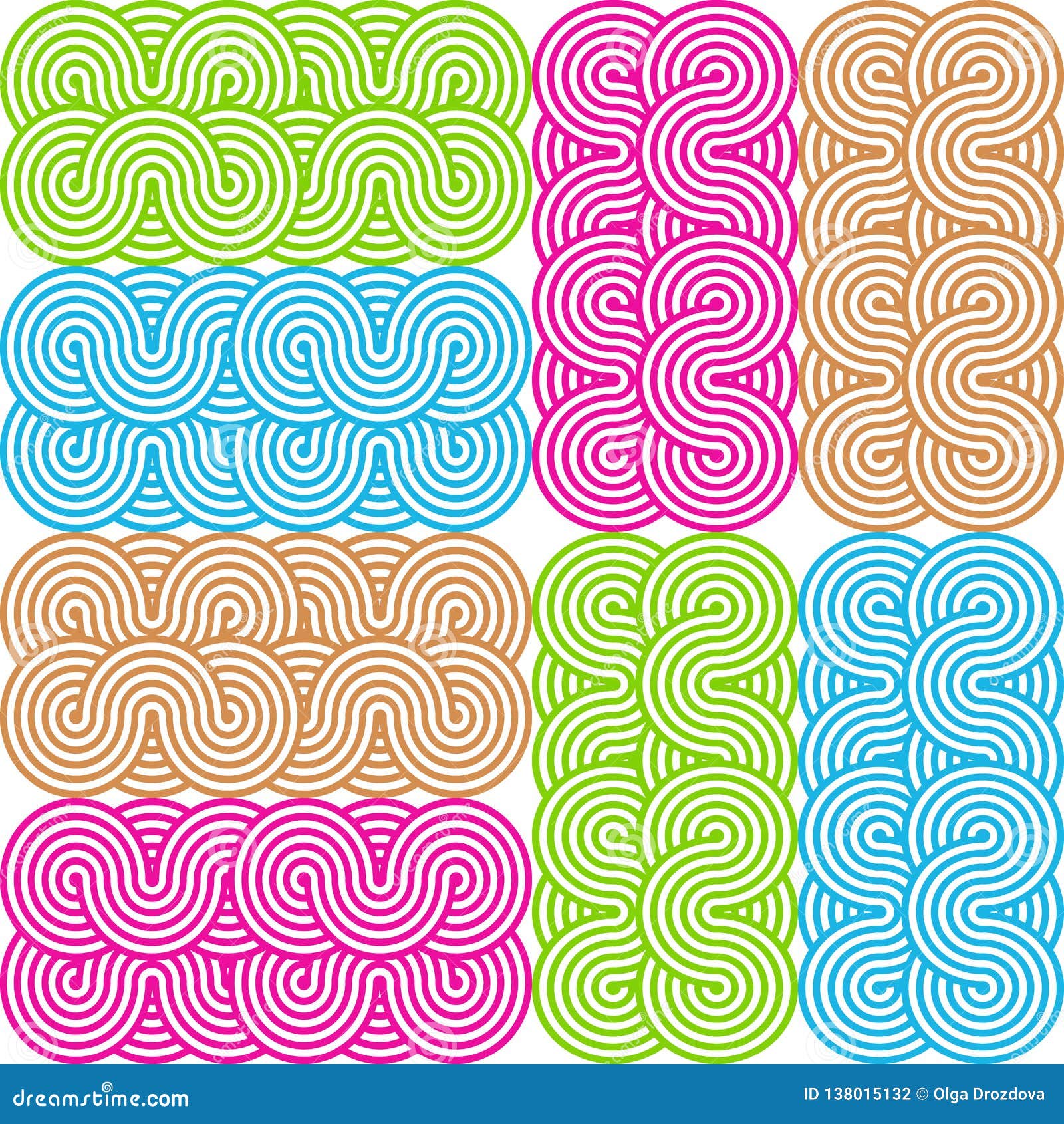 Seamless Pattern of Interlacing Coloful Lines Stock Illustration ...