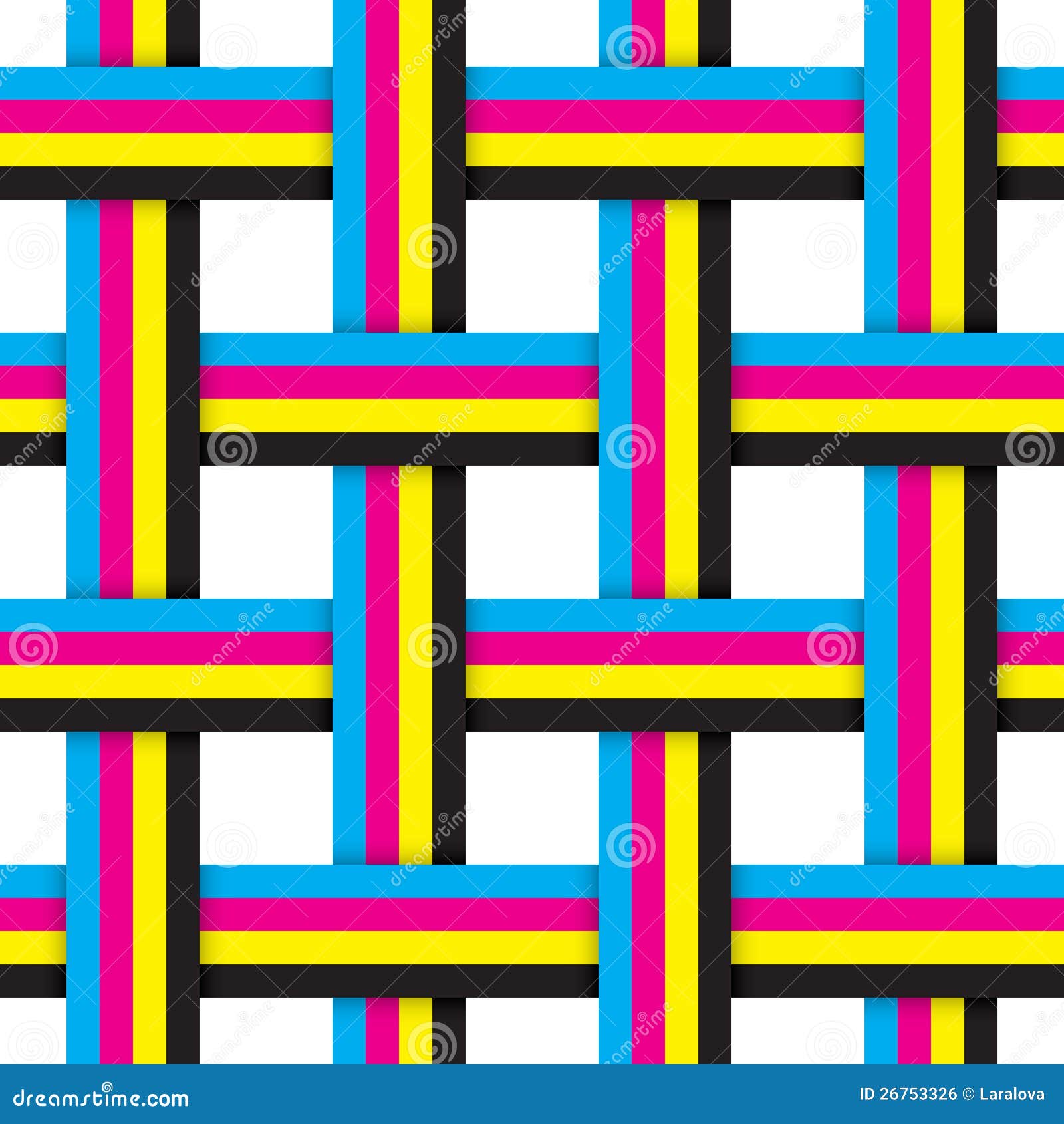 Seamless Pattern with Intersecting Cmyk Ribbons Stock Vector ...