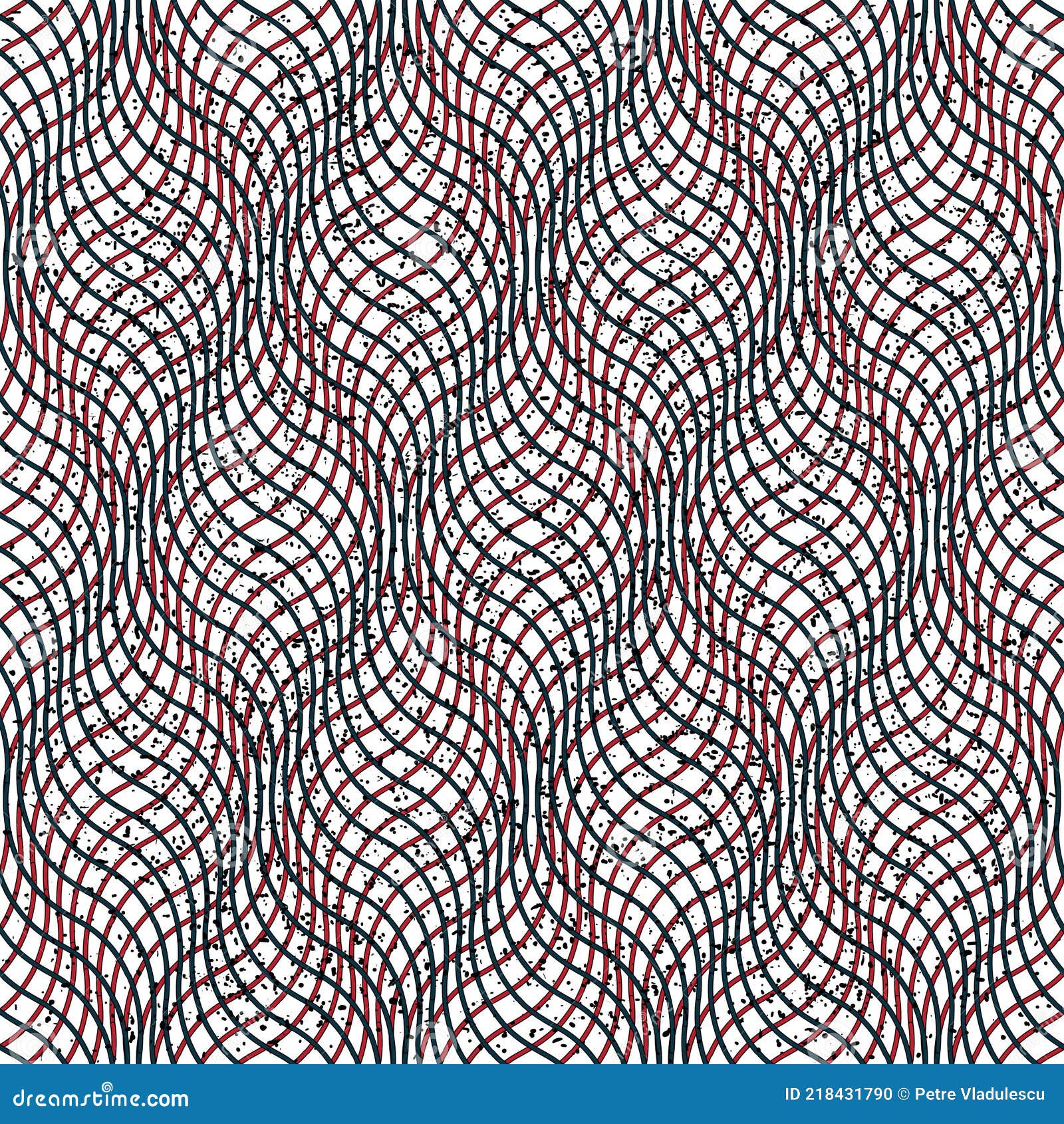 Seamless Pattern with Intersecting Red and Green Wavy Lines 5853 ...
