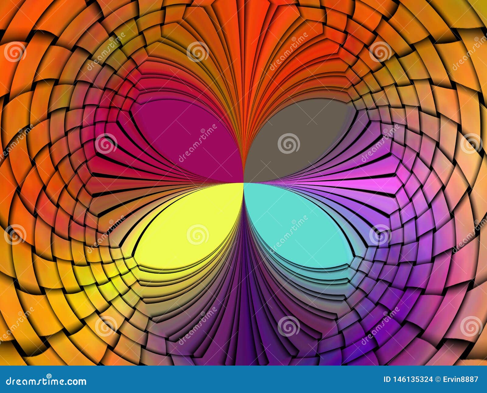 Seamless Pattern of Interwoven Multicolored Ribbons Stock Illustration ...