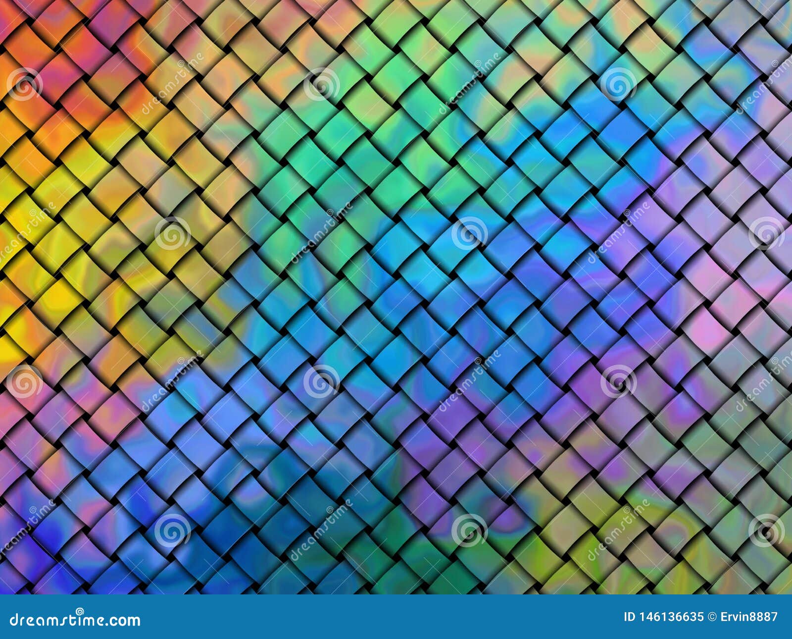 Seamless Pattern of Interwoven Multicolored Ribbons Stock Illustration ...