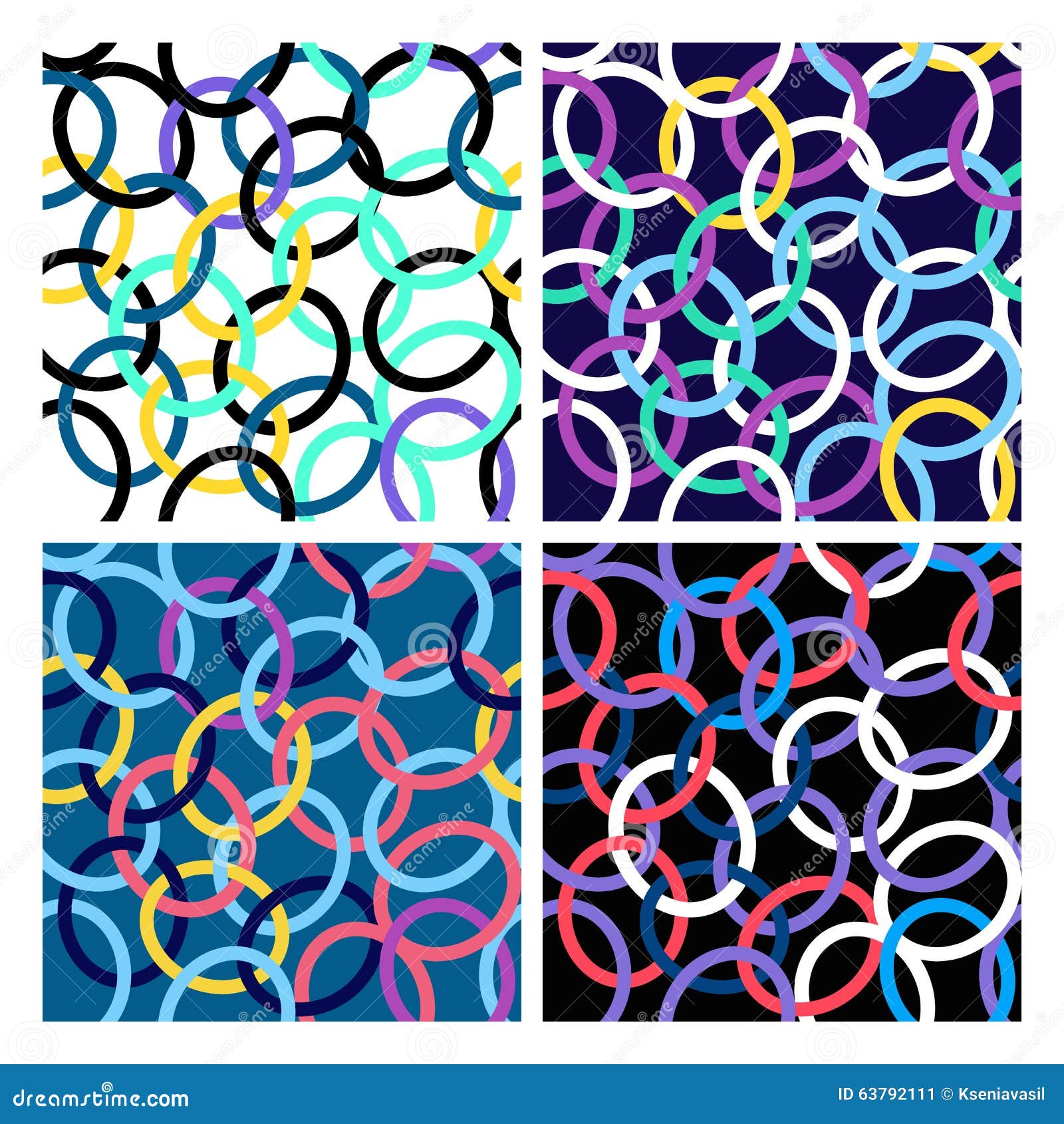 Seamless Pattern Of Interwoven Rings Cartoon Vector | CartoonDealer.com ...