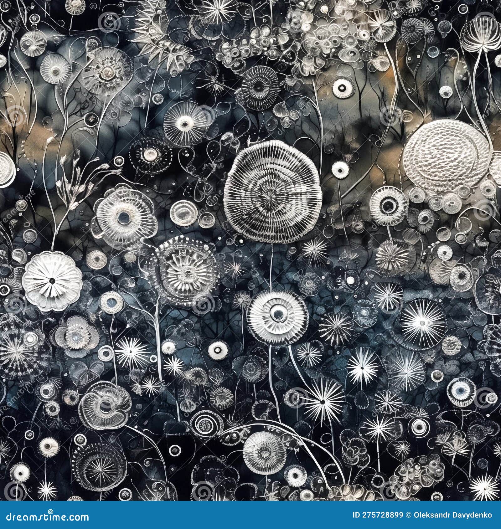 Seamless Pattern with Intricate Organic Texture of Abstract Silver ...