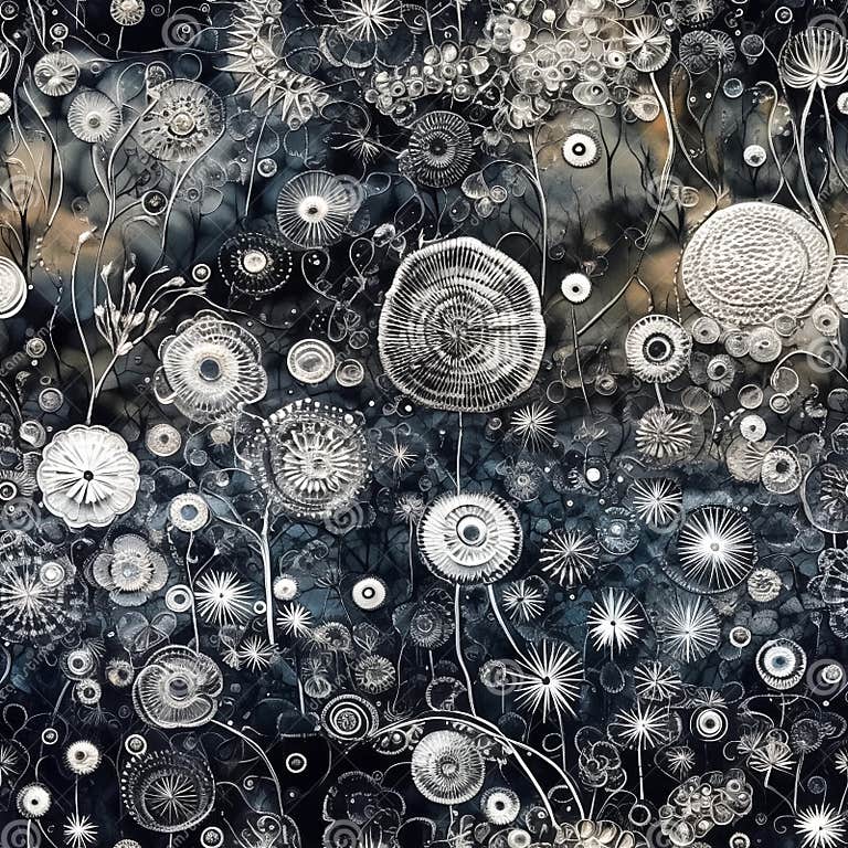 Seamless Pattern with Intricate Organic Texture of Abstract Silver ...