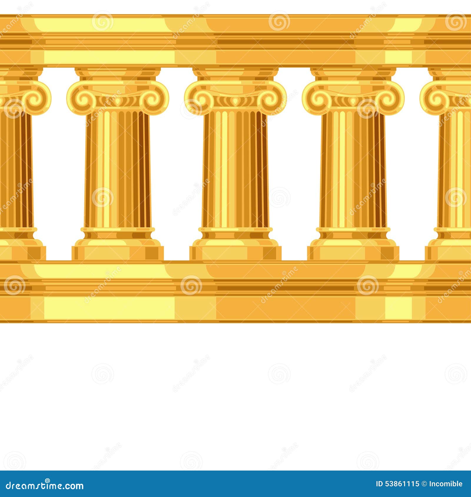 Seamless Pattern with Ionic Antique Greek Stock Vector - Illustration ...