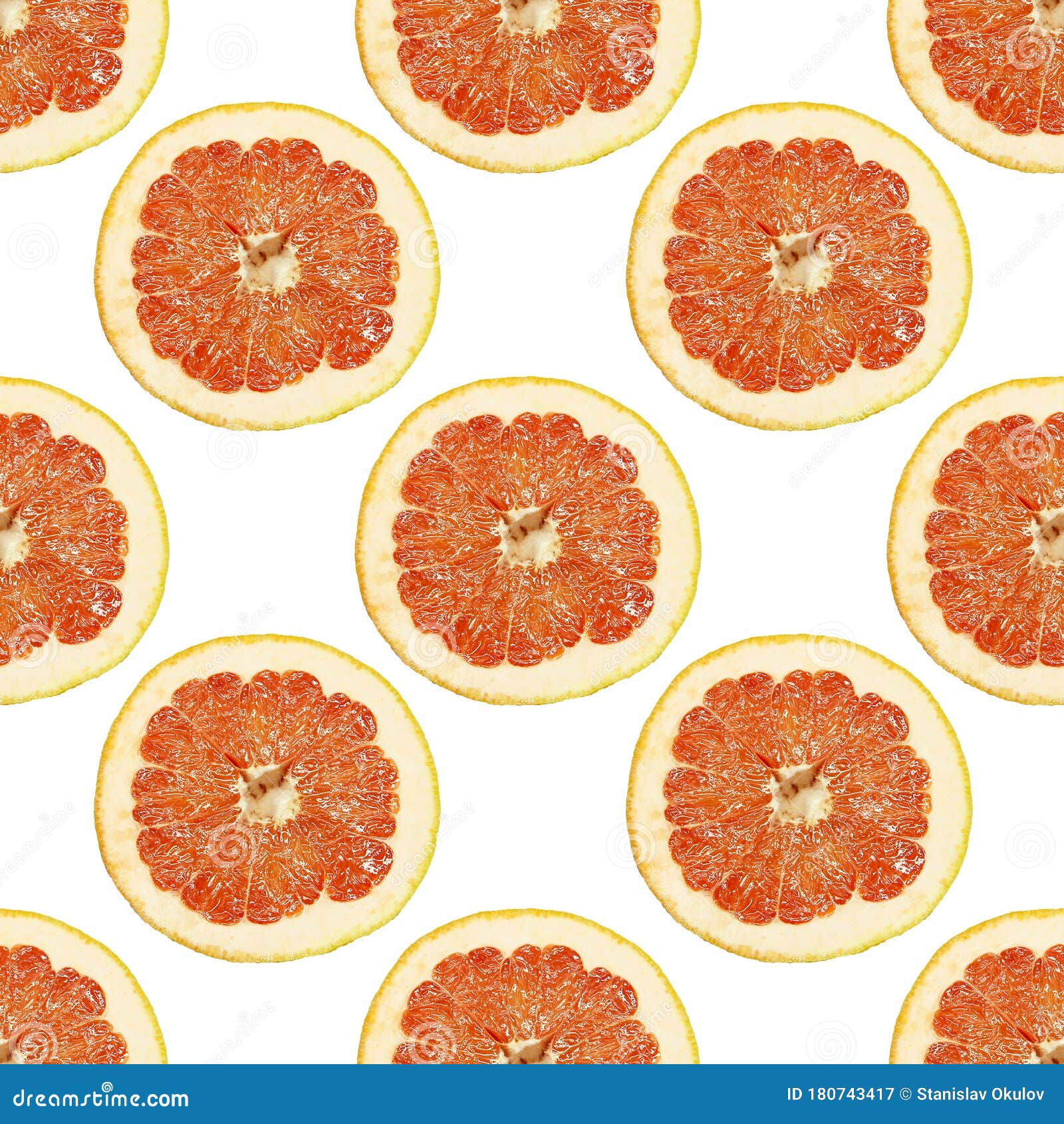 Seamless Pattern of Isolated Slices of Grapefruit. Wallpaper for ...