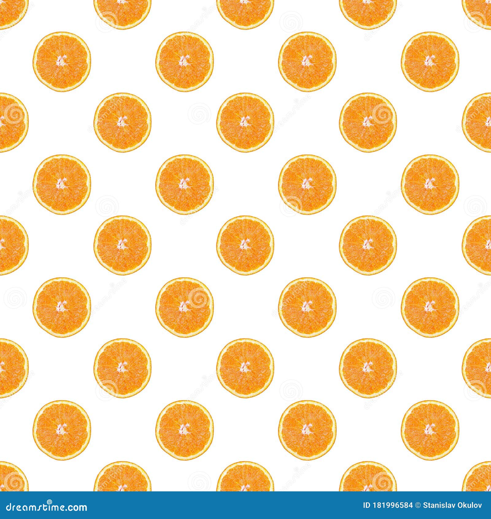 Seamless Pattern of Isolated Slices of Orange. Wallpaper for Background ...