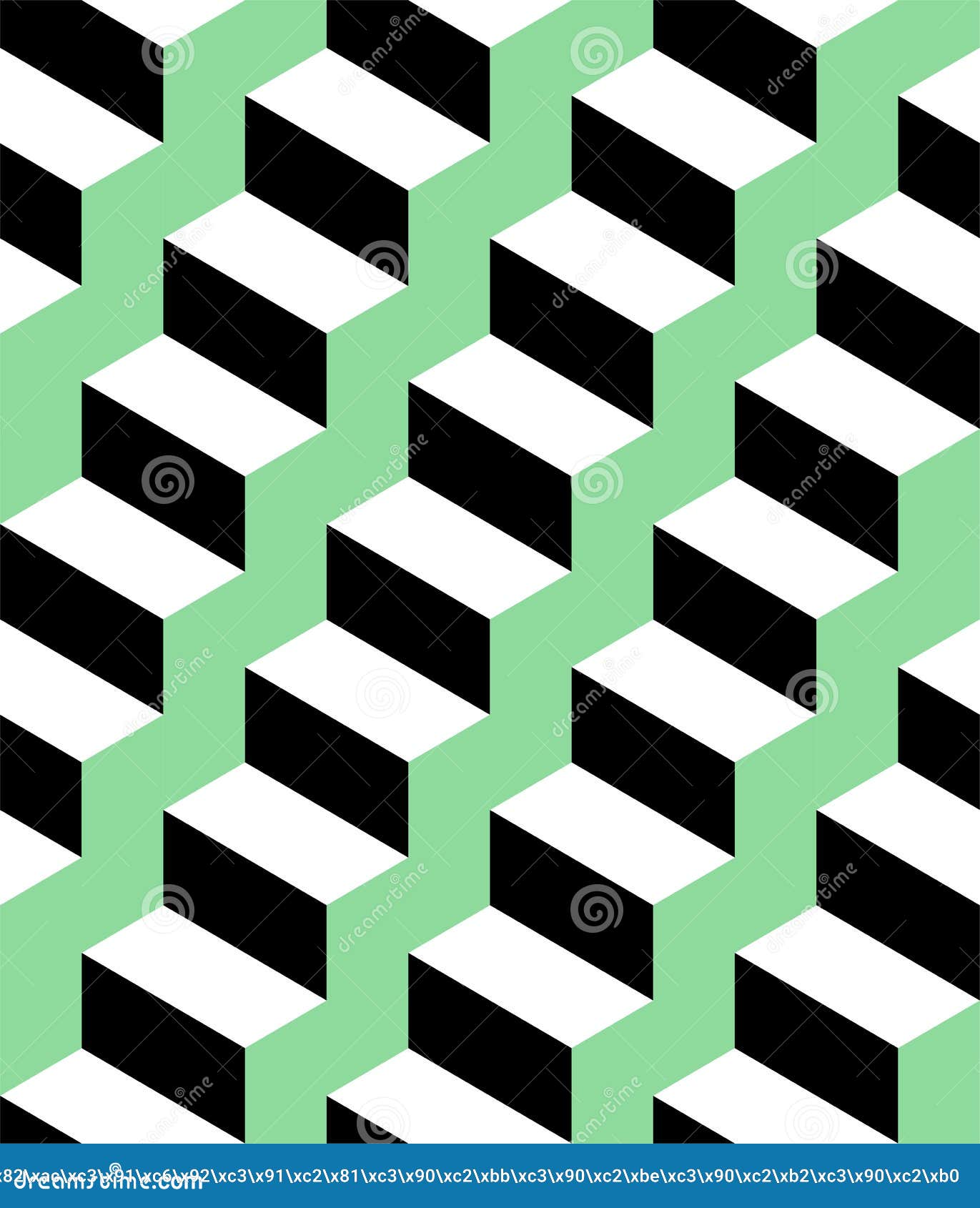 Seamless Pattern Isometric Staircase Optical Illusion Stock Vector ...