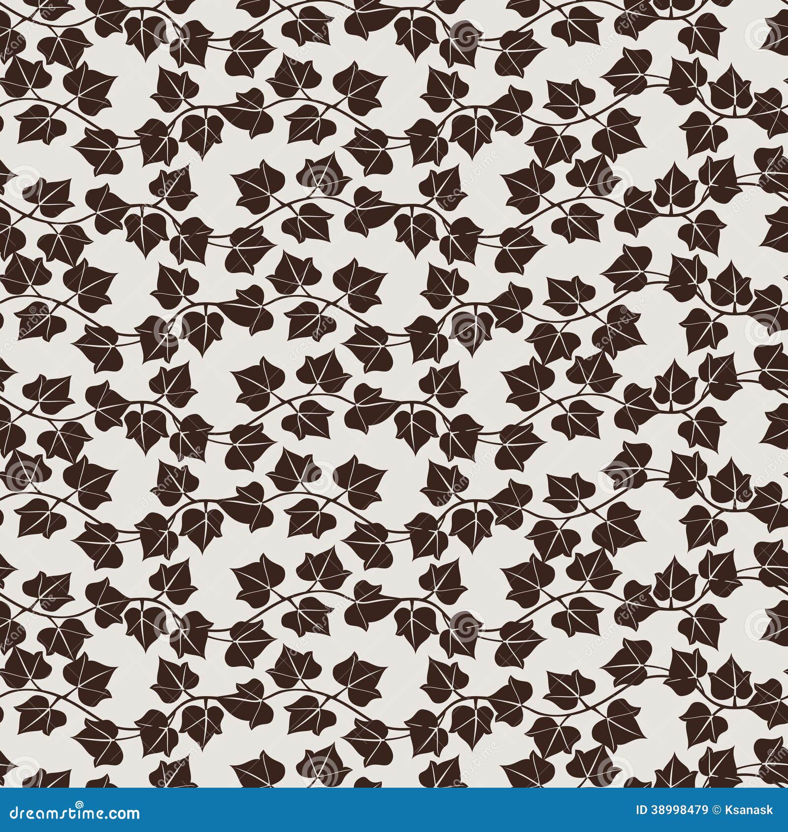 Seamless Pattern with Ivy Leaves Stock Vector - Illustration of multi ...