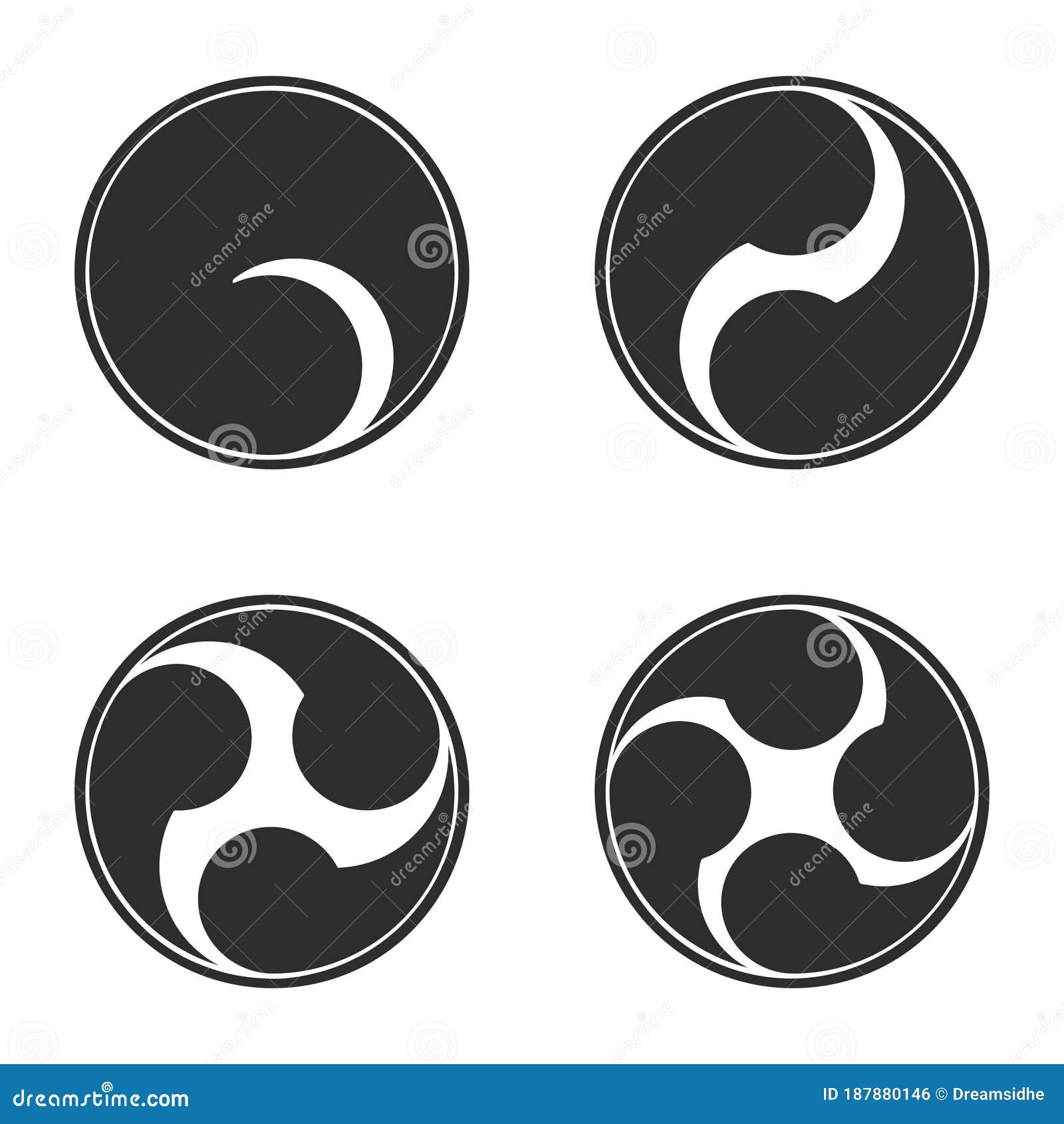 Seamless Pattern with Japanese Symbol Tomoe Stock Vector - Illustration ...