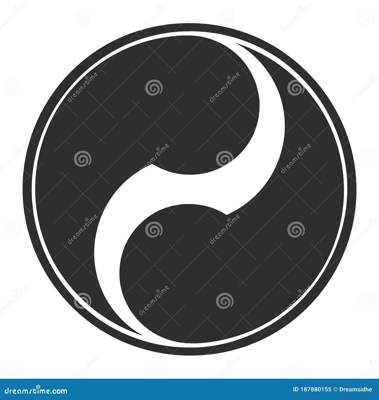 Seamless Pattern With Japanese Symbol Tomoe Stock Vector Illustration