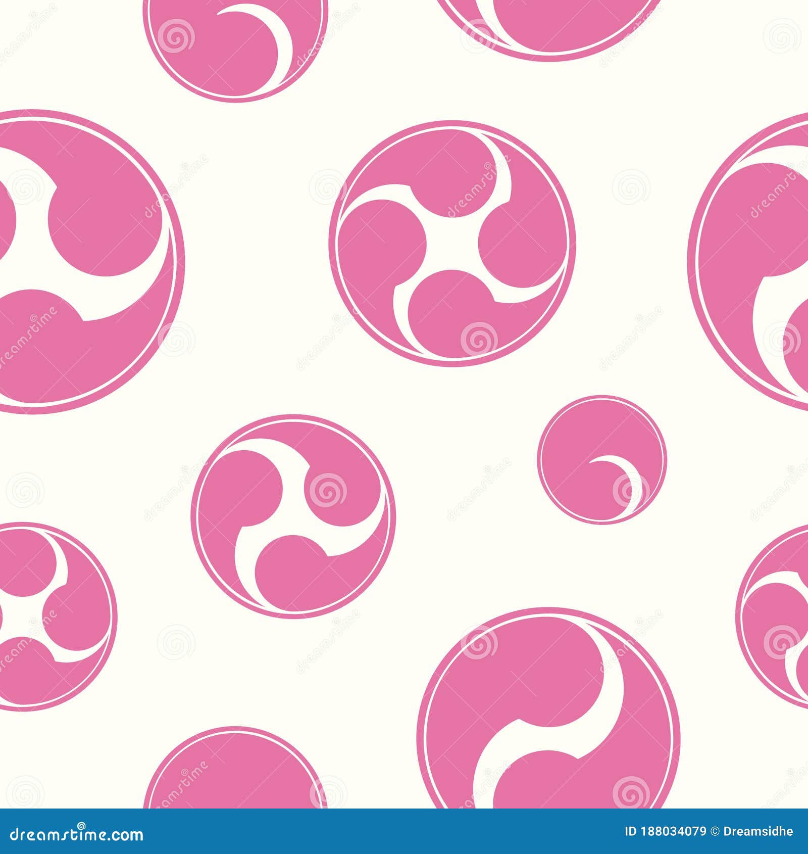 Seamless Pattern with Japanese Symbol Tomoe Stock Vector - Illustration ...