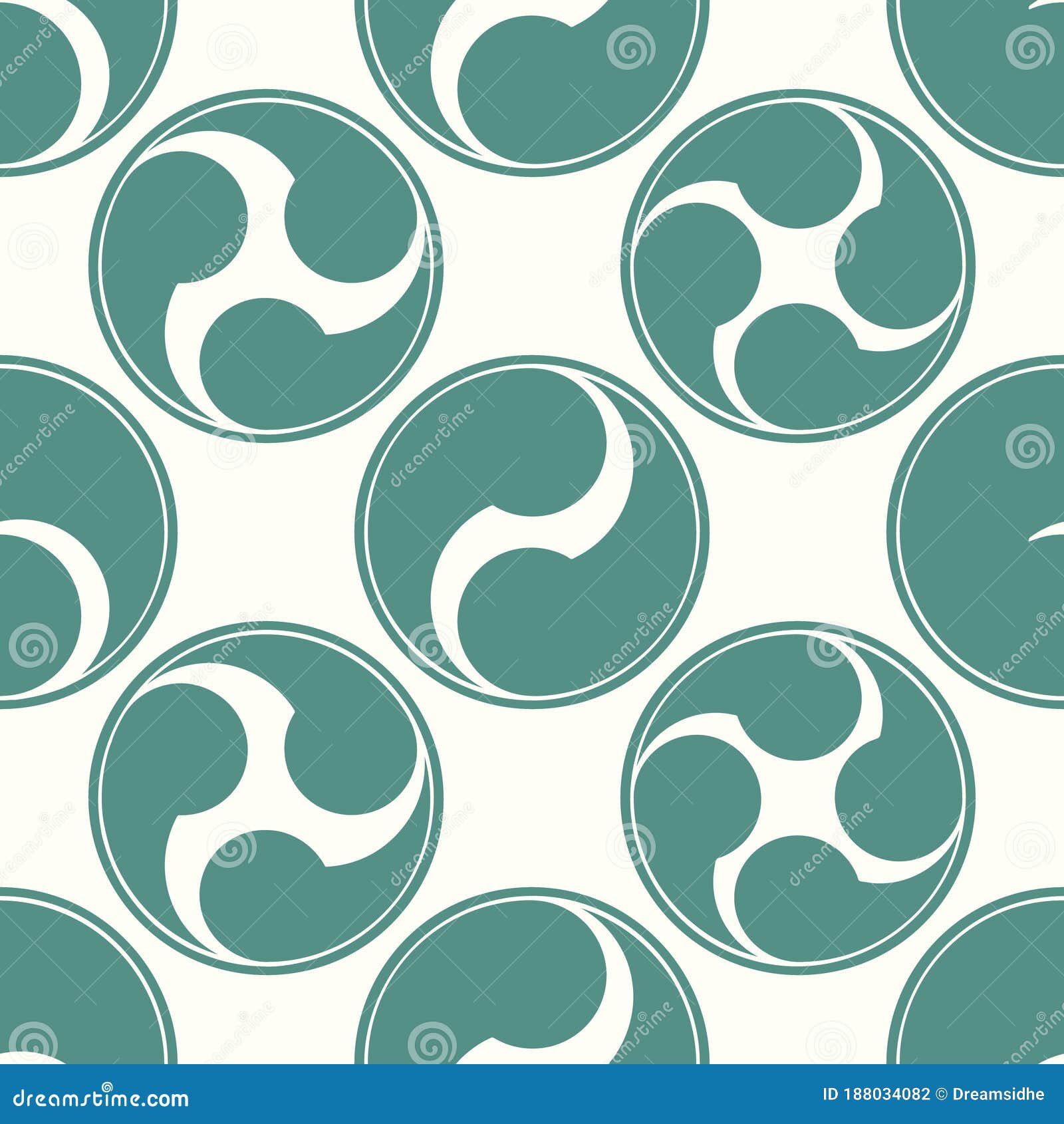 Seamless Pattern with Japanese Symbol Tomoe Stock Vector - Illustration ...