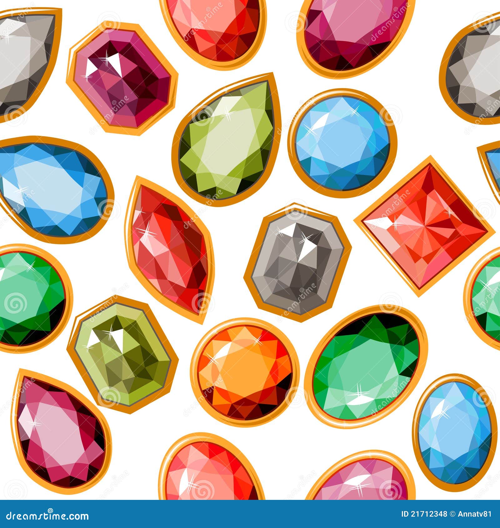 Seamless Pattern with Jewels Stock Vector - Illustration of object ...