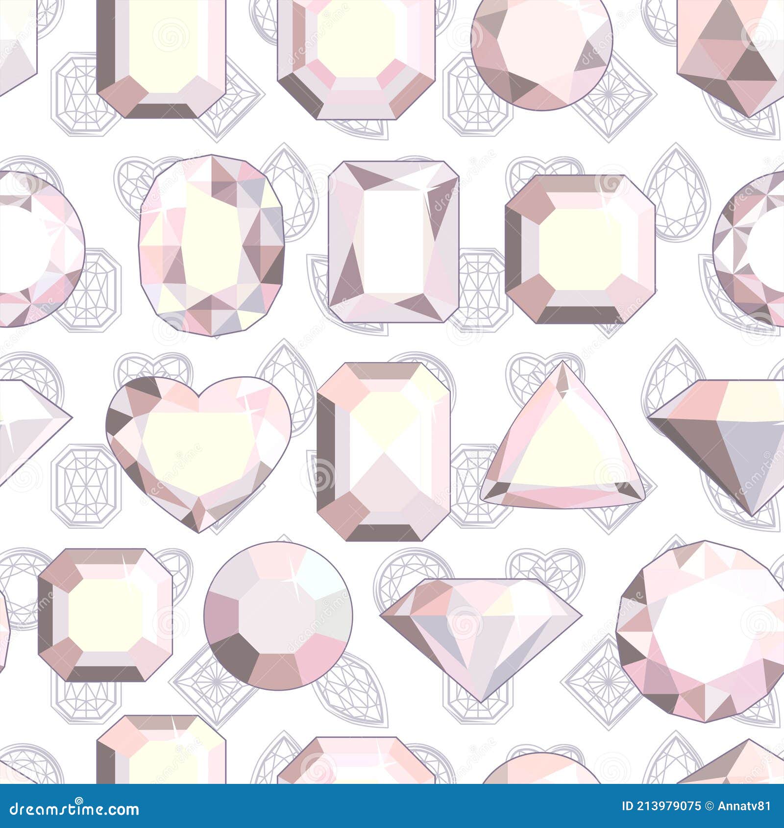 Seamless Pattern with Jewels. Endless Texture for Your Design Stock ...