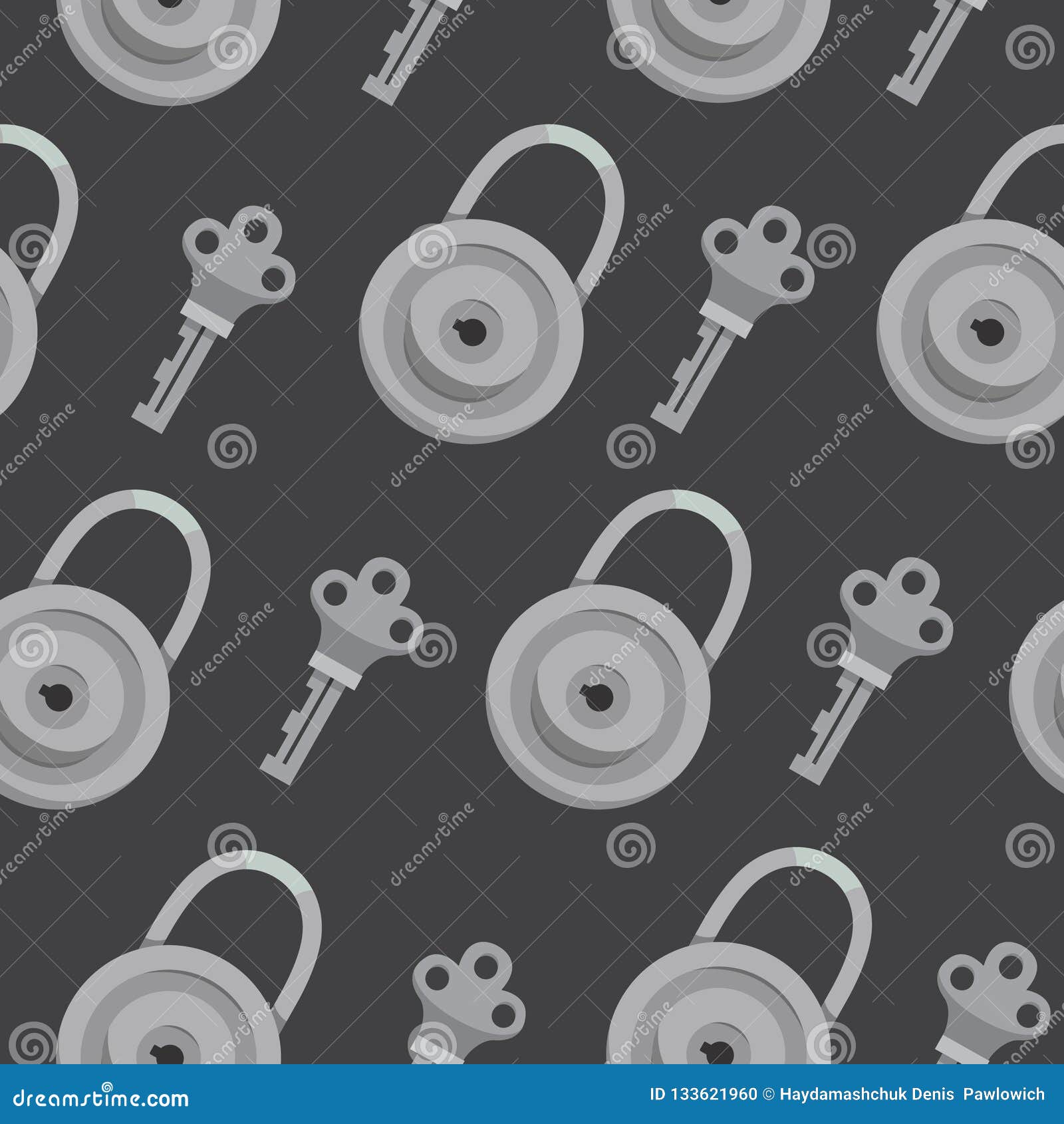 Seamless Pattern with Key Vector. Locks and Keys Background. Stock ...