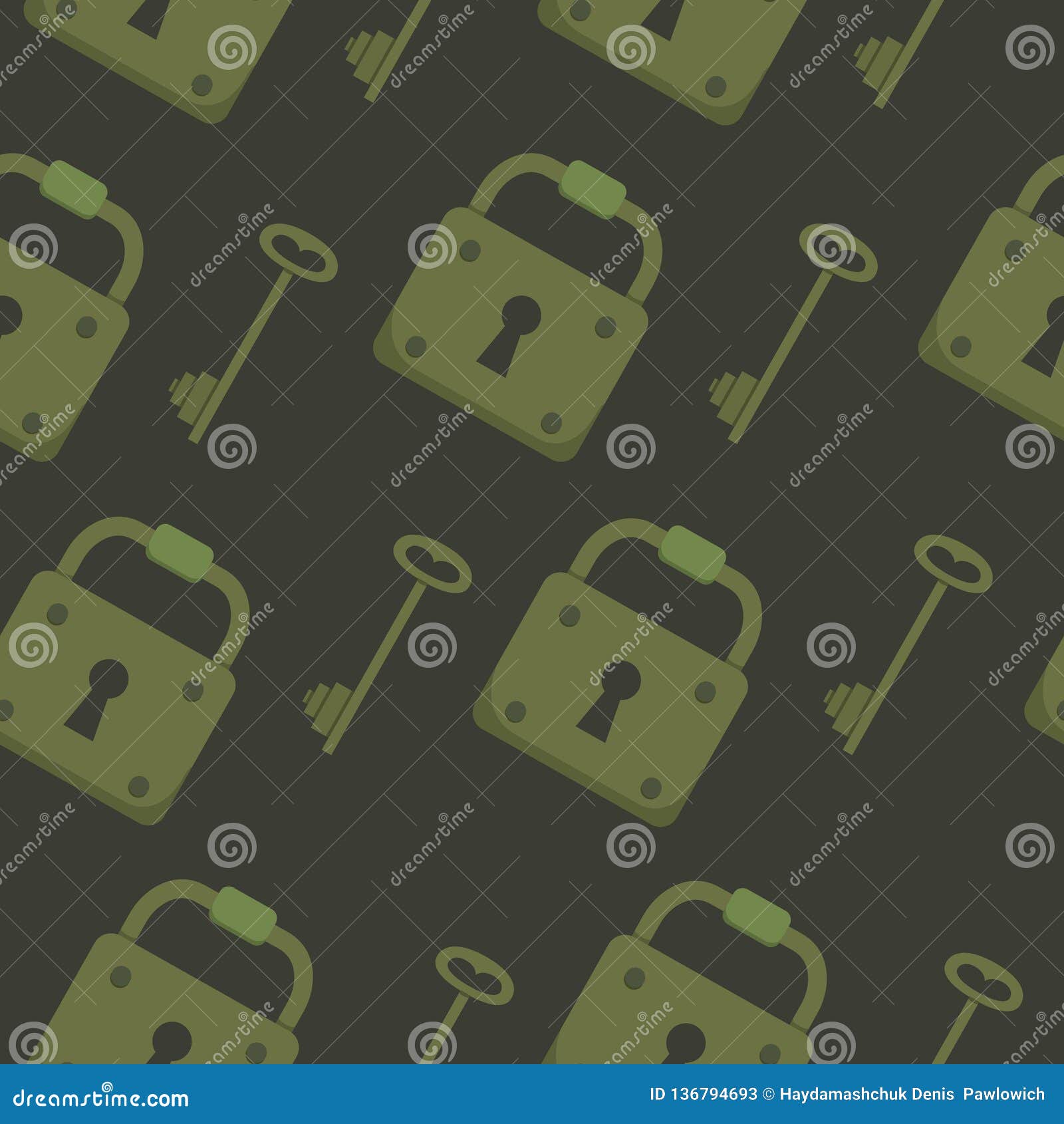 Seamless Pattern with Key Vector. Locks and Keys Background. Stock ...