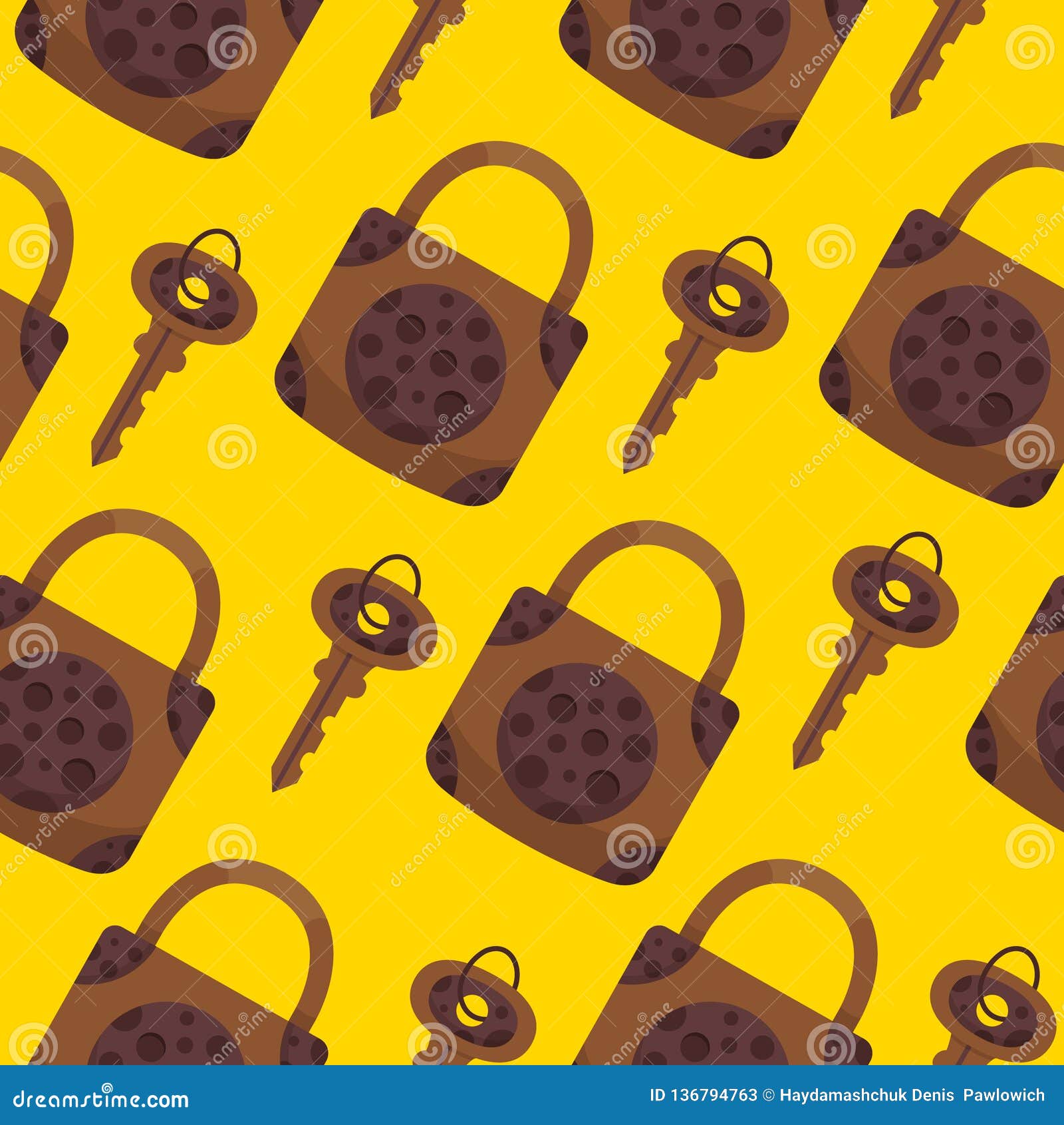 Seamless Pattern with Key Vector. Locks and Keys Background. Stock ...