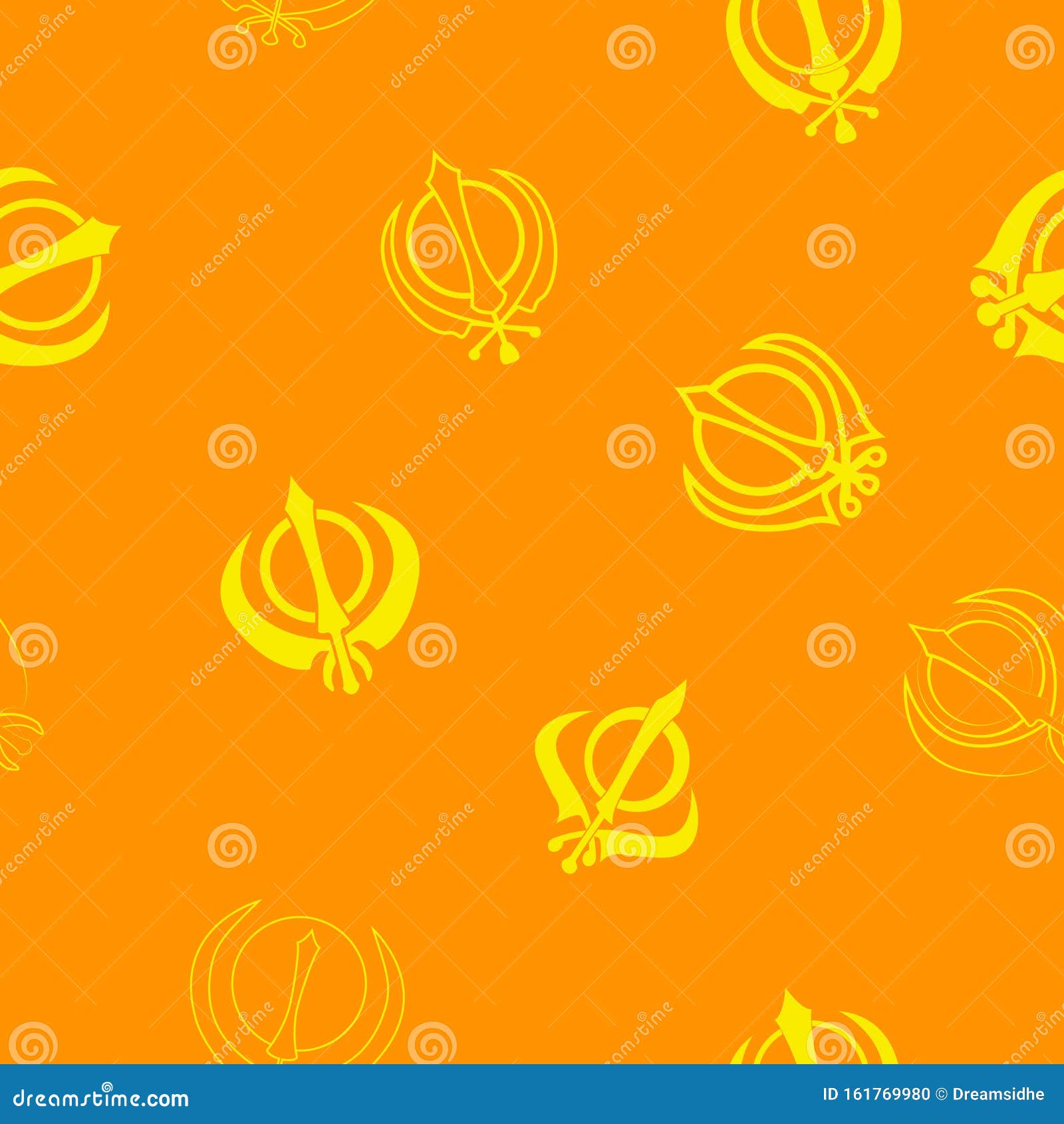 Seamless Pattern with Khanda Stock Vector - Illustration of element ...