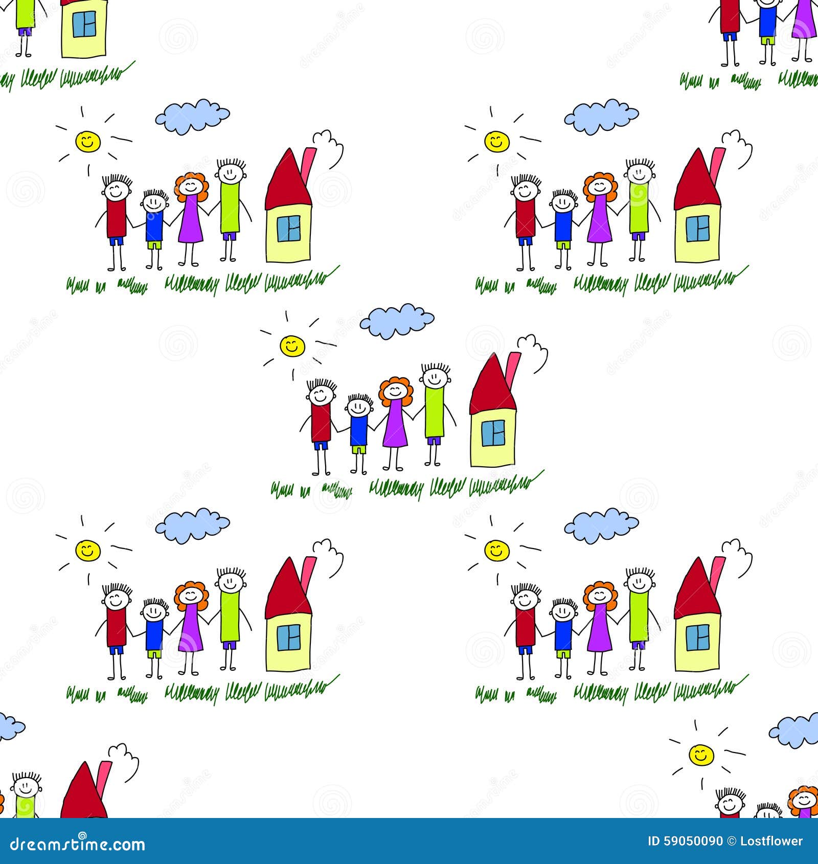 Seamless pattern stock illustration. Illustration of childhood - 59050090