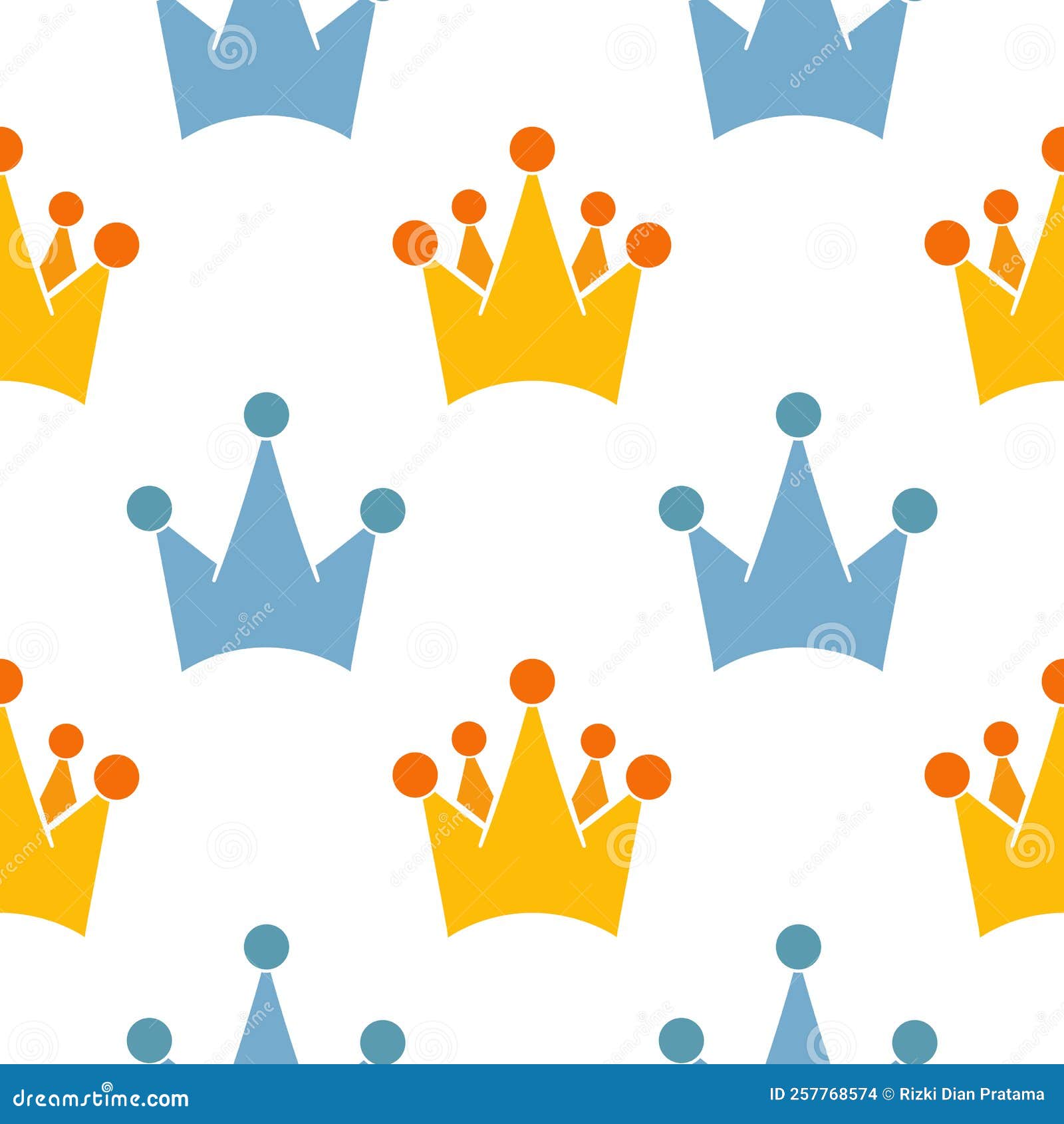 Seamless Pattern King and Queen Crown Symbol Illustration Stock Vector ...