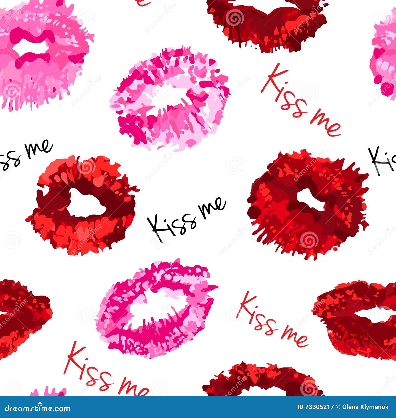 Seamless Pattern with Kisses. Stock Vector - Illustration of print ...
